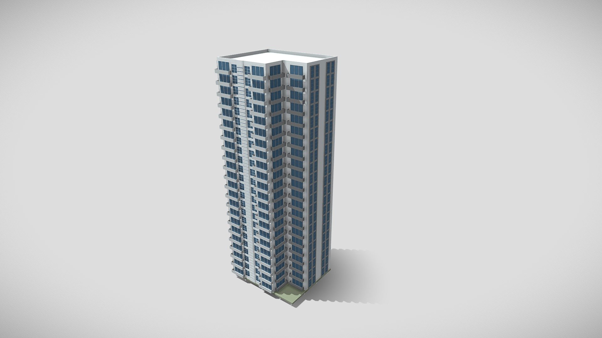White building – 3D model low-poly - Buy Royalty Free 3D model by ...