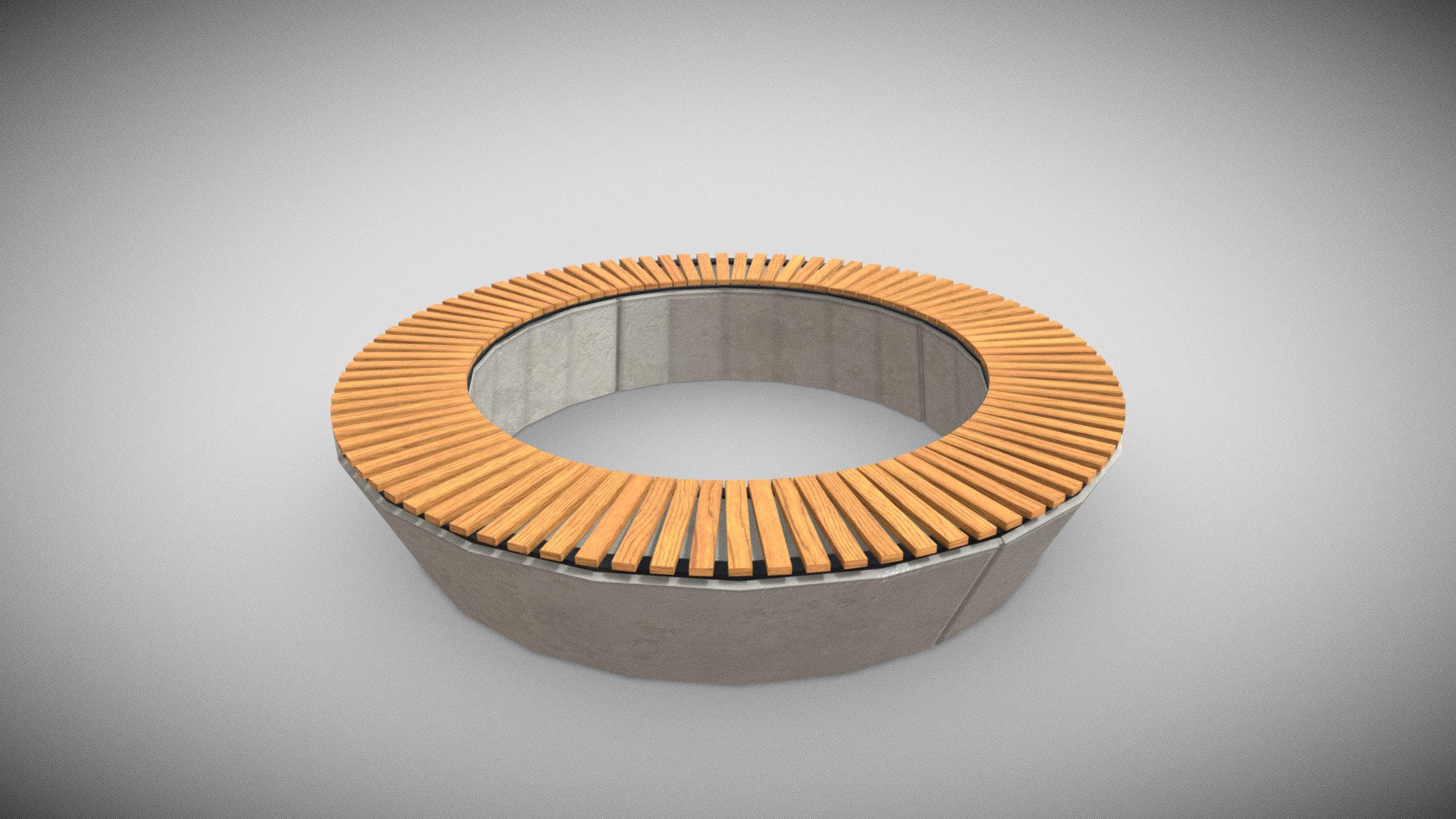 Cement Circular Bench - 3D model by JanStano [090a9c2] - Sketchfab