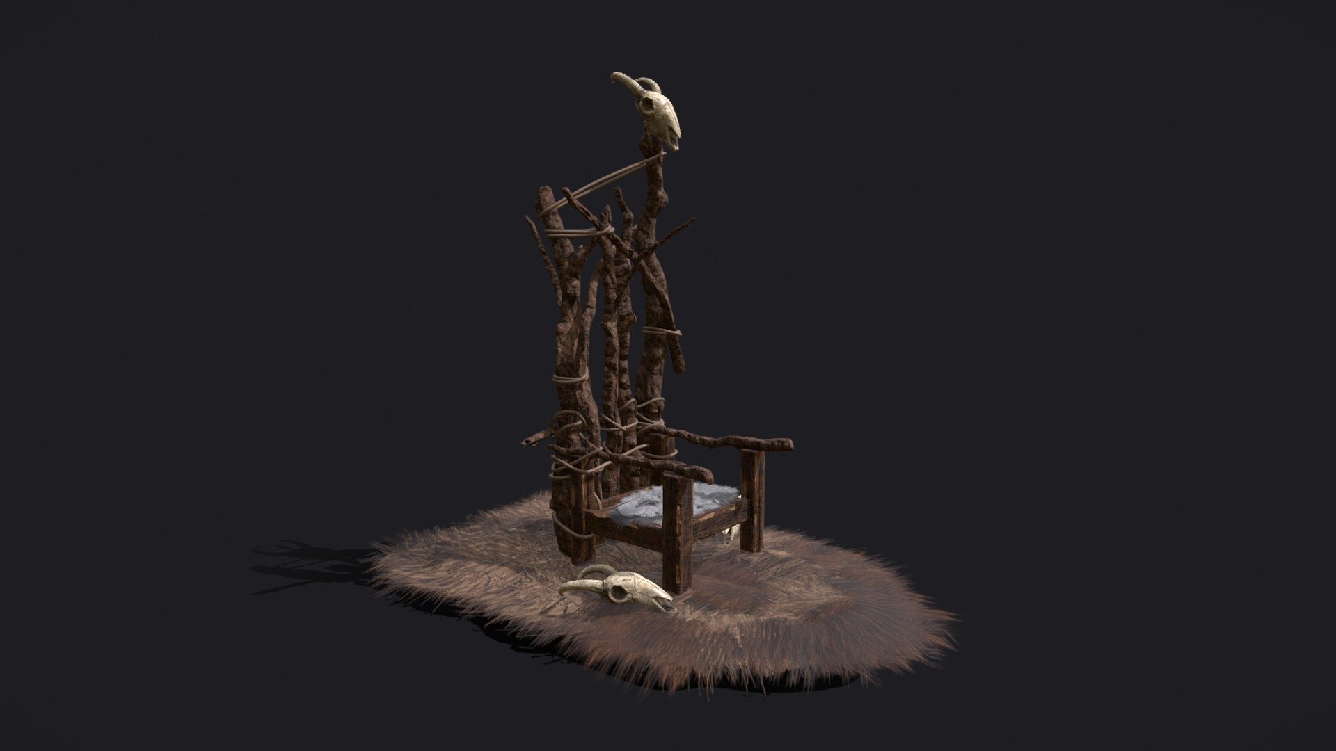 Rustic Medieval Wooden Throne - Buy Royalty Free 3D model by ...