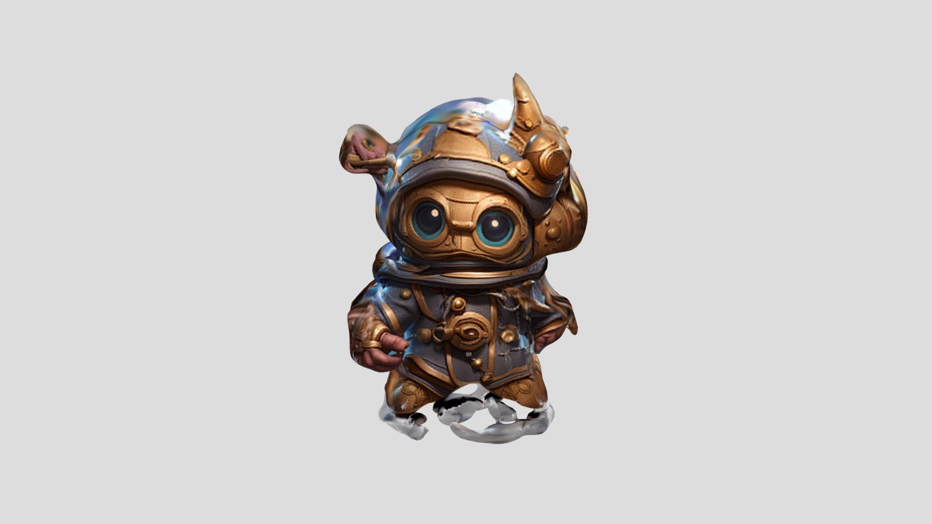 Steampunk Robot Character in a Black Background - Download Free 3D ...
