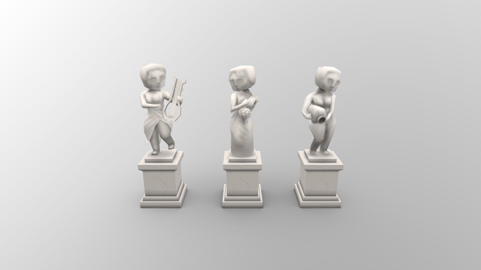 Roman Woman Statues (Low poly) - 3D model by DaveTse [09272f8] - Sketchfab