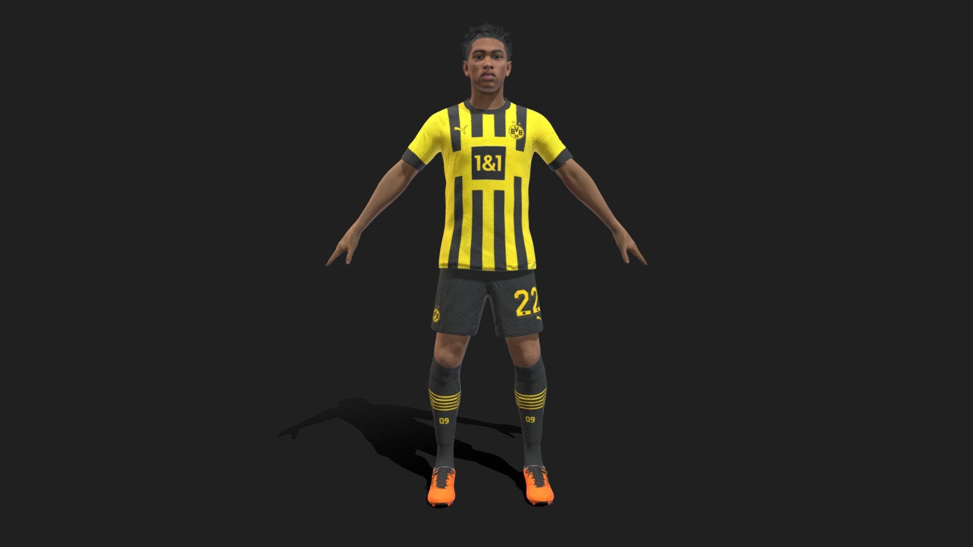 3D Rigged Jude Bellingham Borussia Dortmund 2023 - 3D model by ...