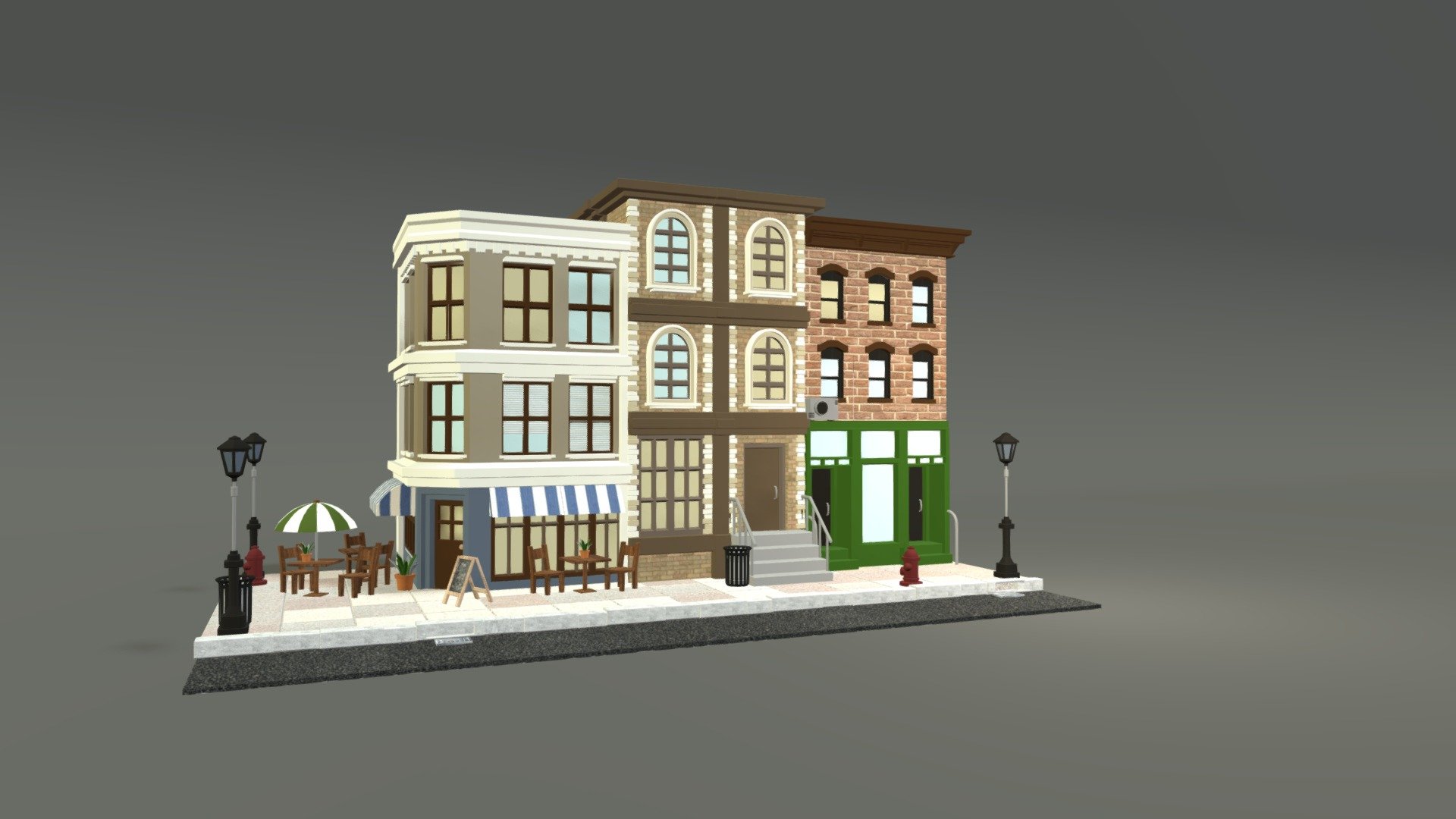 City street - 3D model by Annakosovskikh [09369c4] - Sketchfab