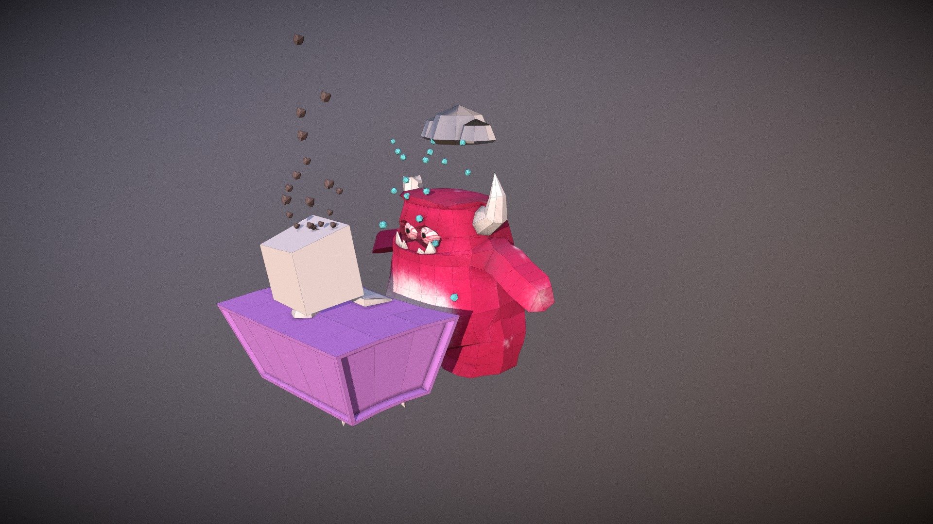 Low Poly Creative Block Monster - 3D model by Justinas (@jdadonas ...
