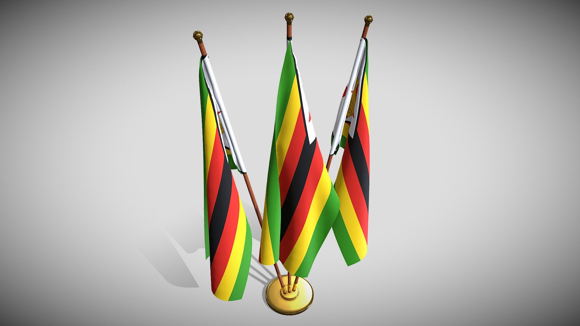 Zimbabwe Flag Pack - Buy Royalty Free 3D model by dragosburian [093d773 ...