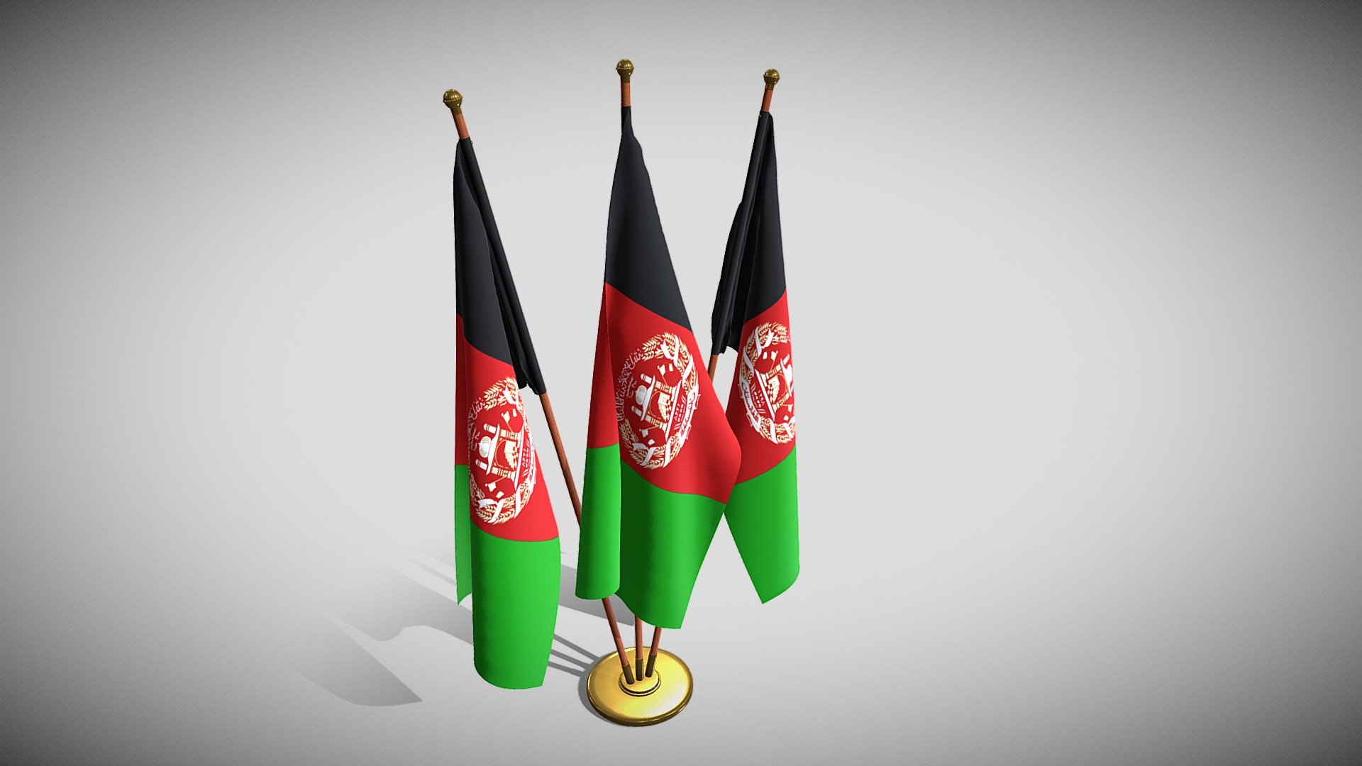 Afghanistan Flag Pack - Buy Royalty Free 3D model by dragosburian ...
