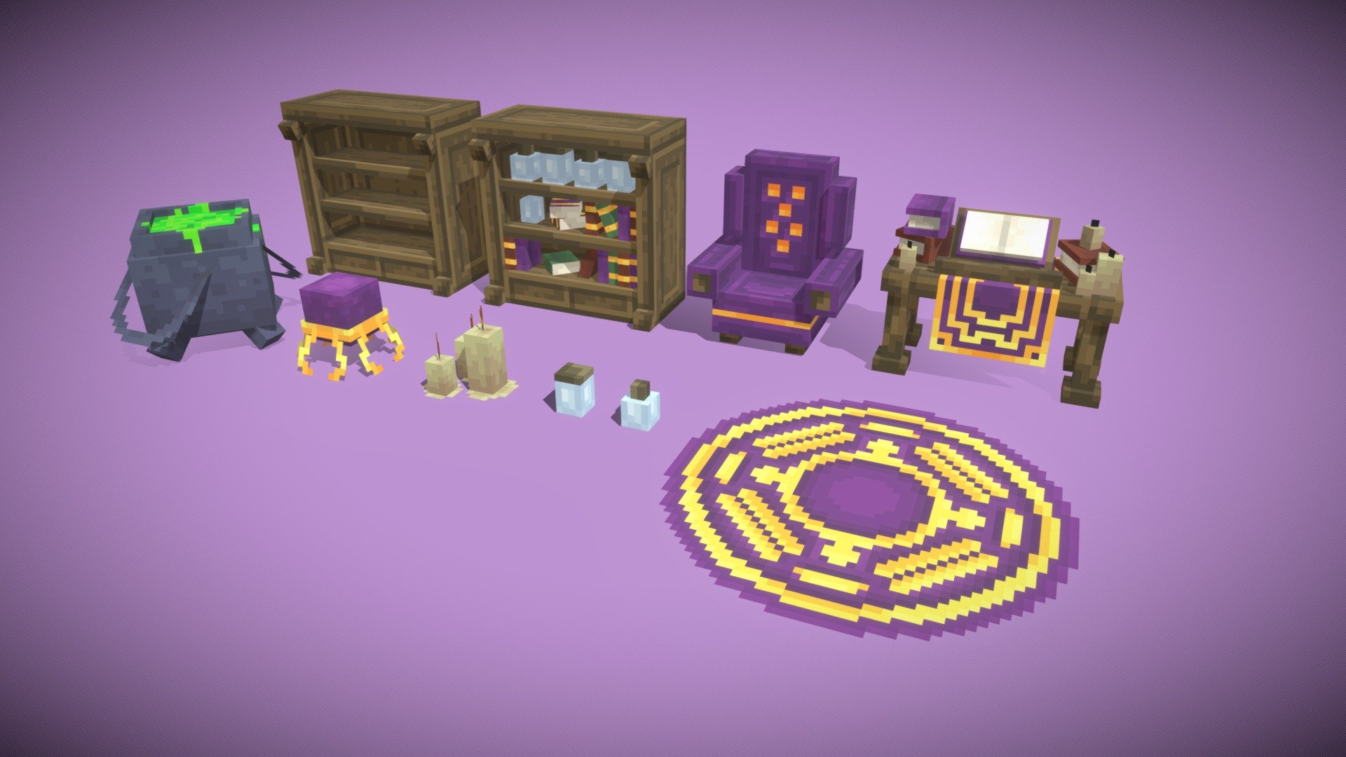 Witch Furniture Set - MCModels - 3D model by LZBlocks [0945c7c] - Sketchfab