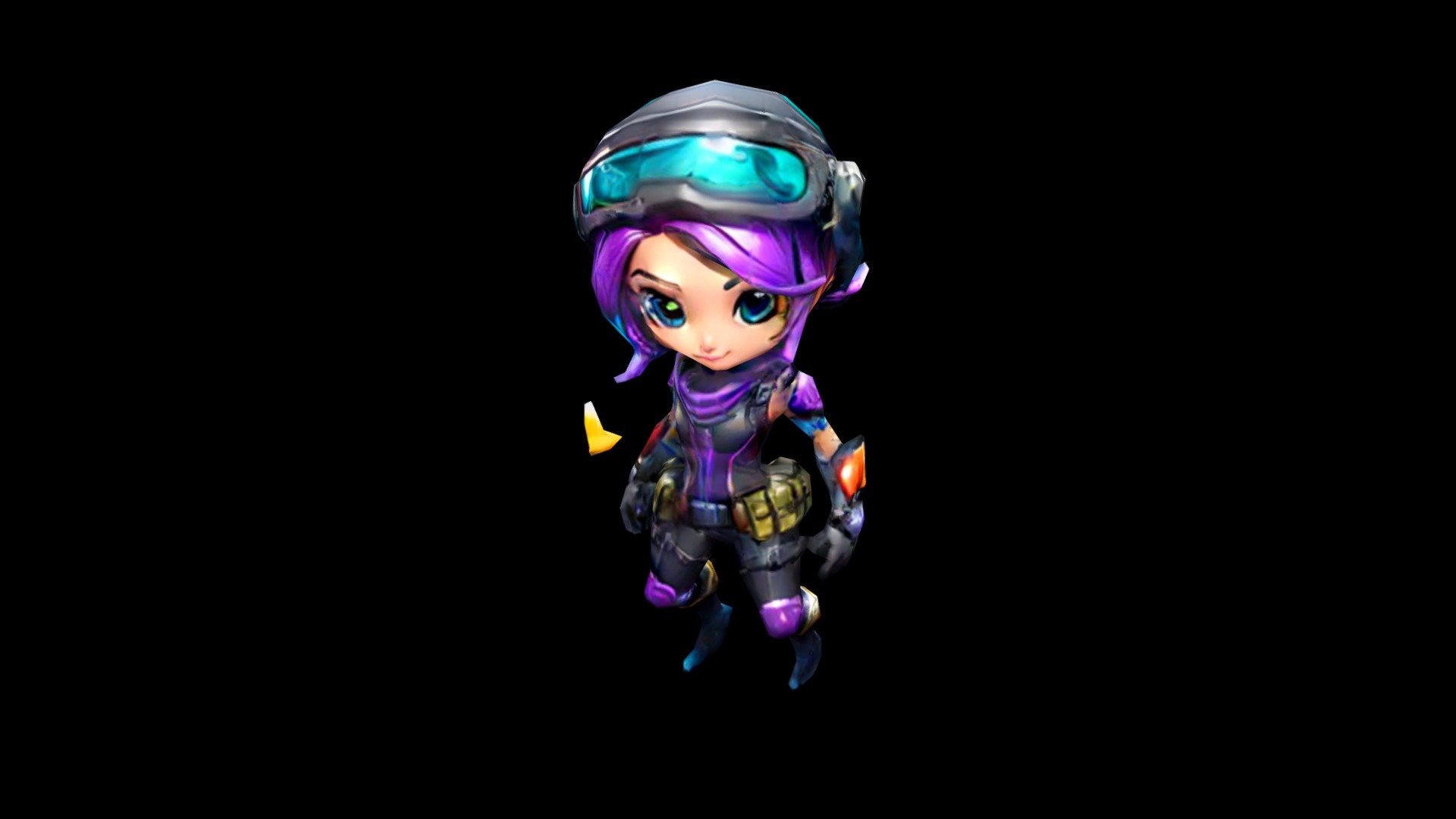 Anime style illustration of a female diver with - Download Free 3D ...