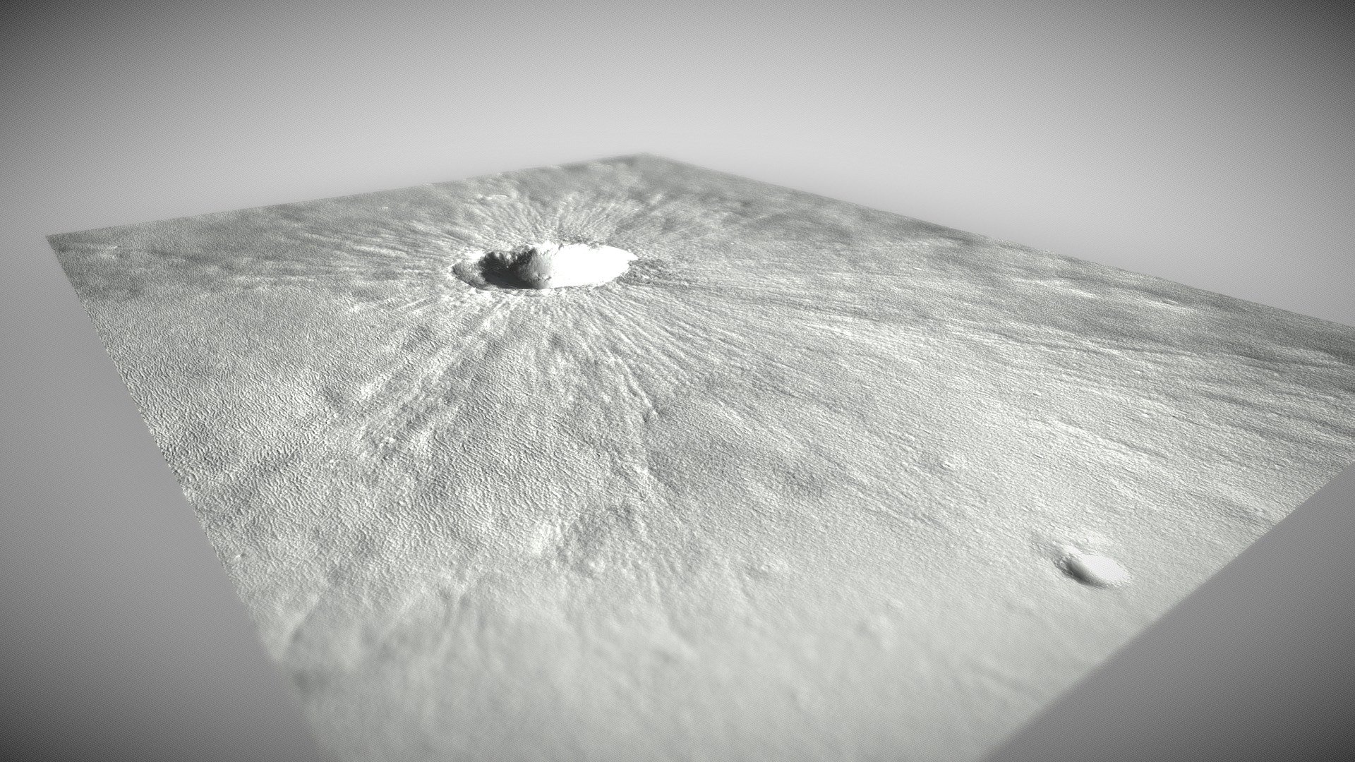 Mars, Classic Rayed Crater in Arcadia Region - Download Free 3D model ...