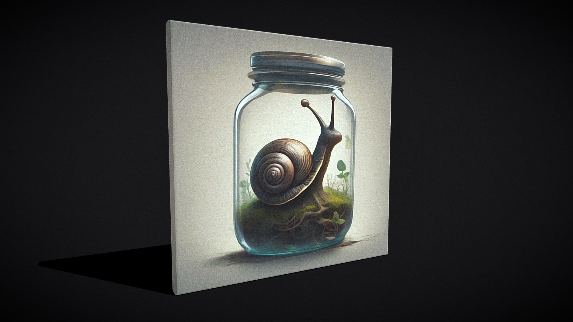 Snail in a Jar Painting - Buy Royalty Free 3D model by ...