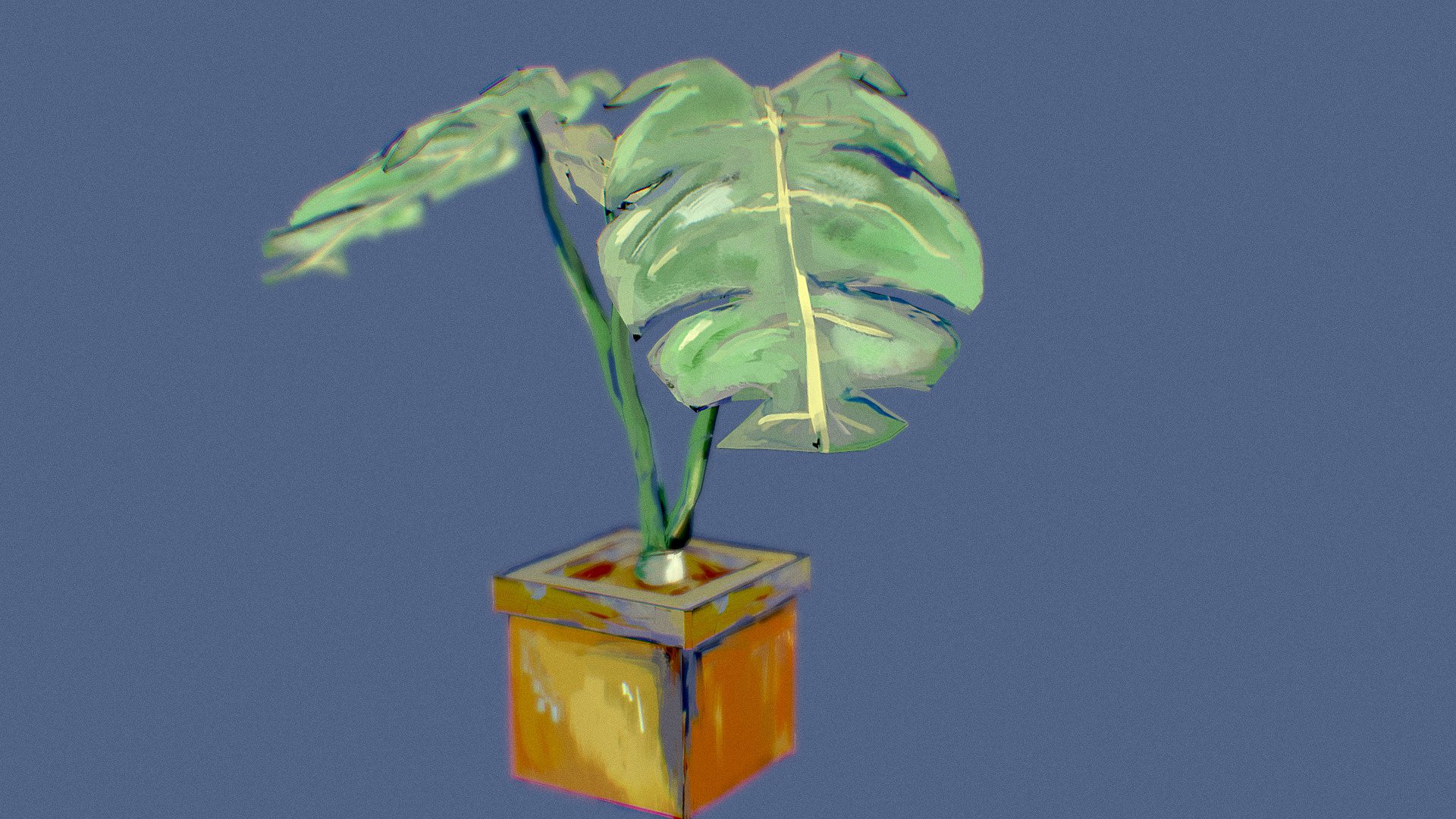 Painted monstera - Download Free 3D model by MiwhyMiwh [096beec ...