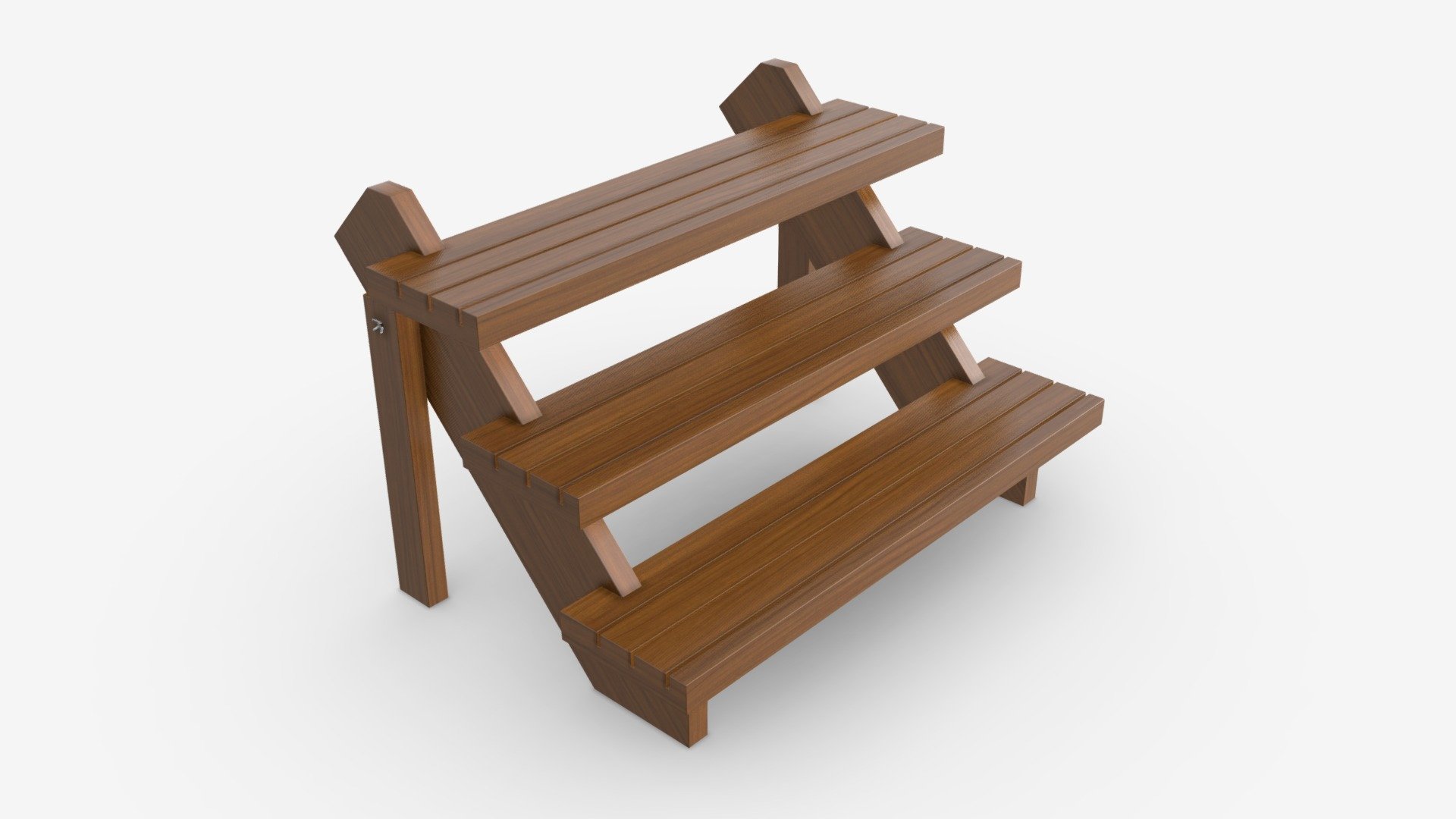 Store Wooden Display Stand 3-tier - Buy Royalty Free 3D model by ...