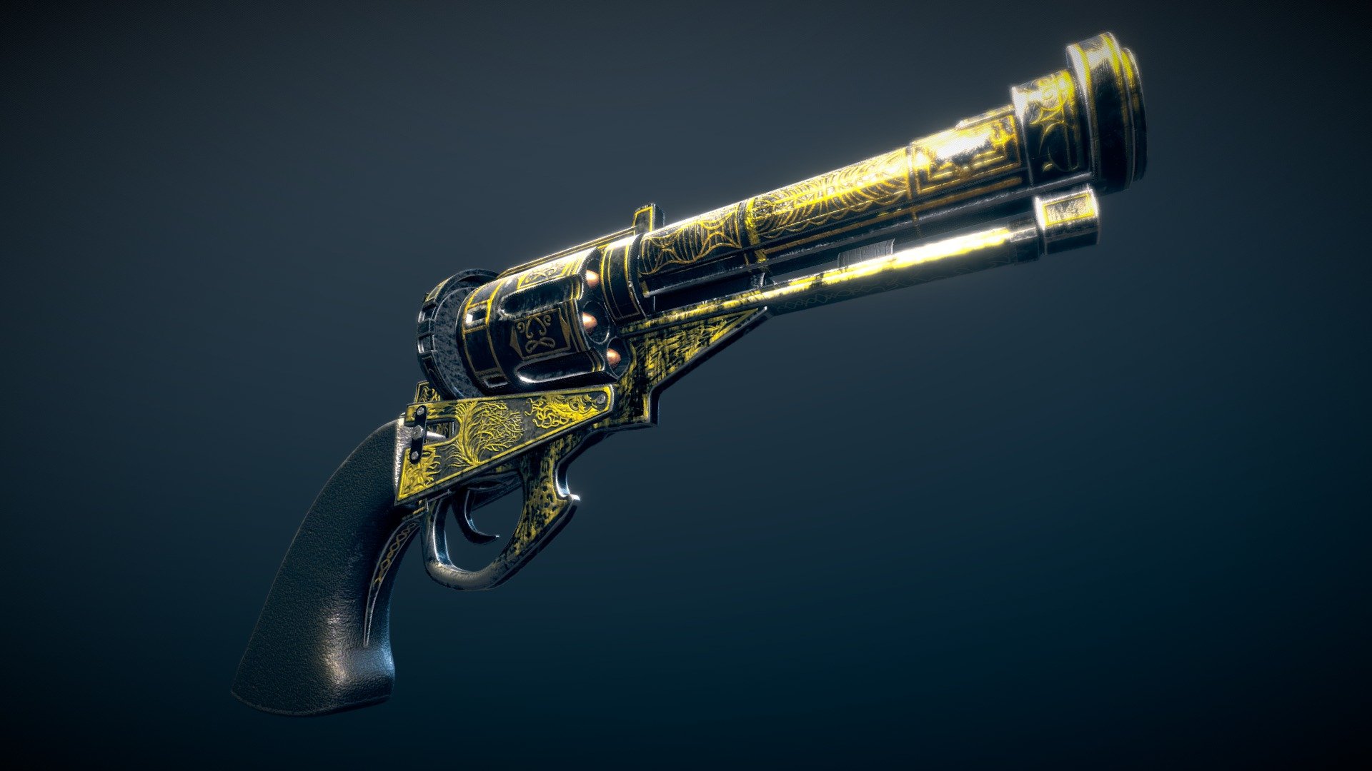 Wild West Revolver 3D Model - 3D model by IPfuentes [096e1e1] - Sketchfab