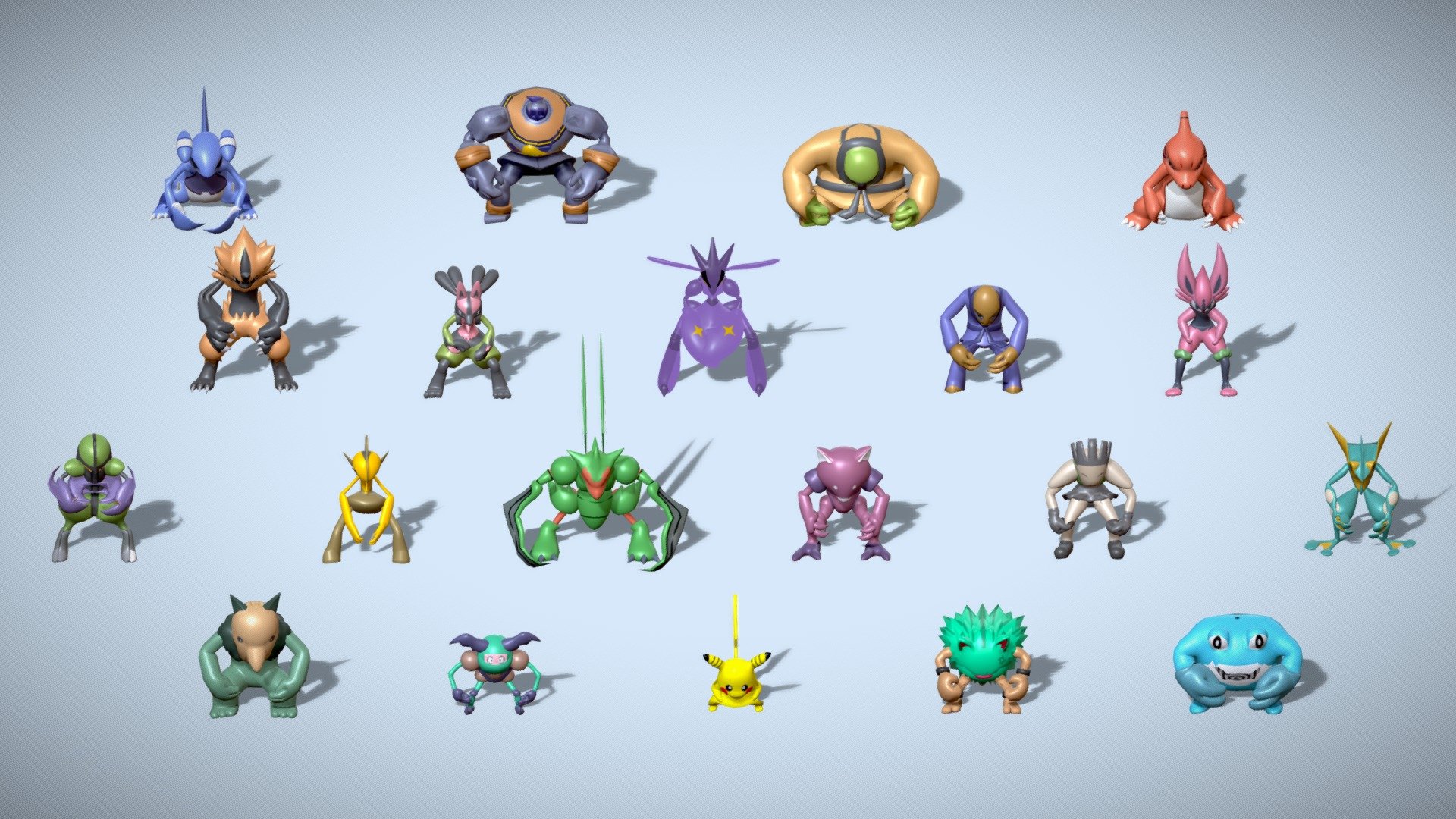 Low Poly Animated Pokemon Cartoon Character Pack - Download Free 3D ...