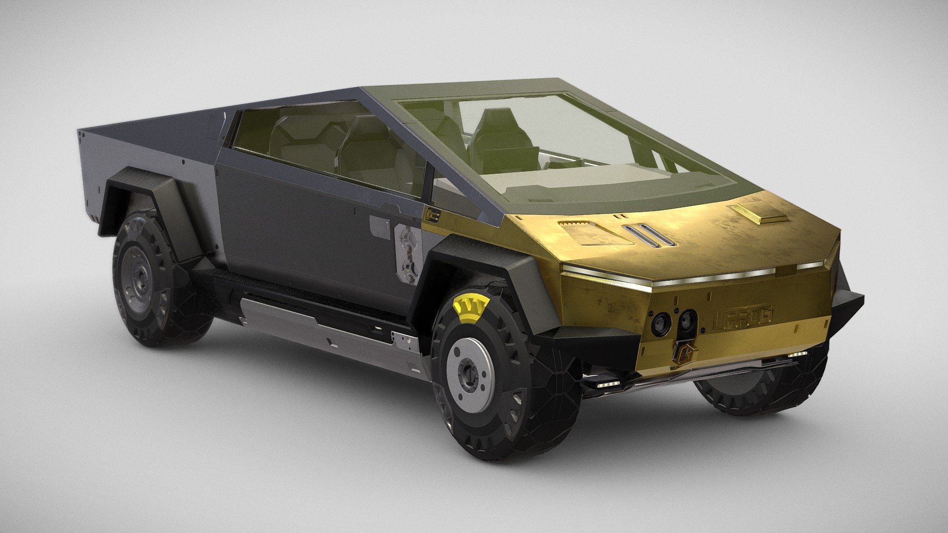 Tesla cybertruck - uarog (Cyberpunk design) - Buy Royalty Free 3D model ...