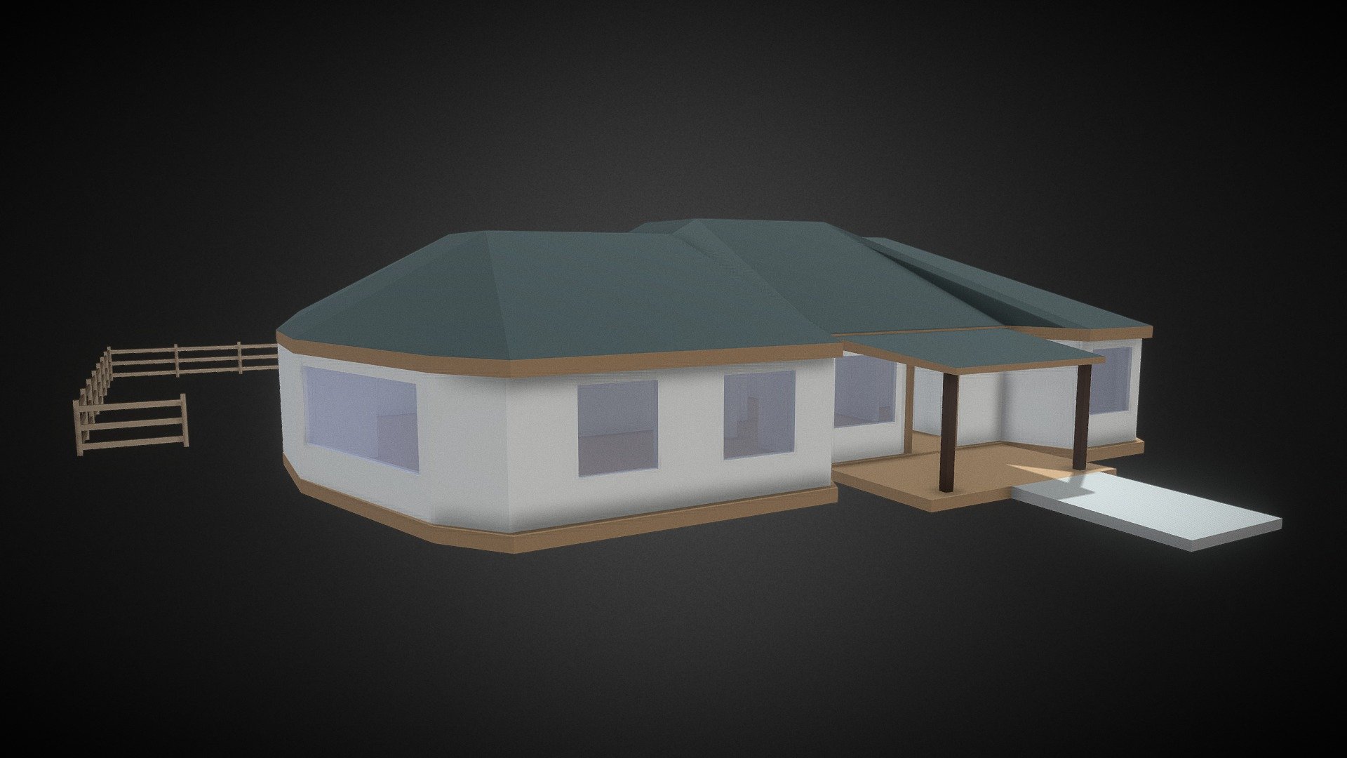 House with Interior Walls (Low Poly Style) - Download Free 3D model by ...