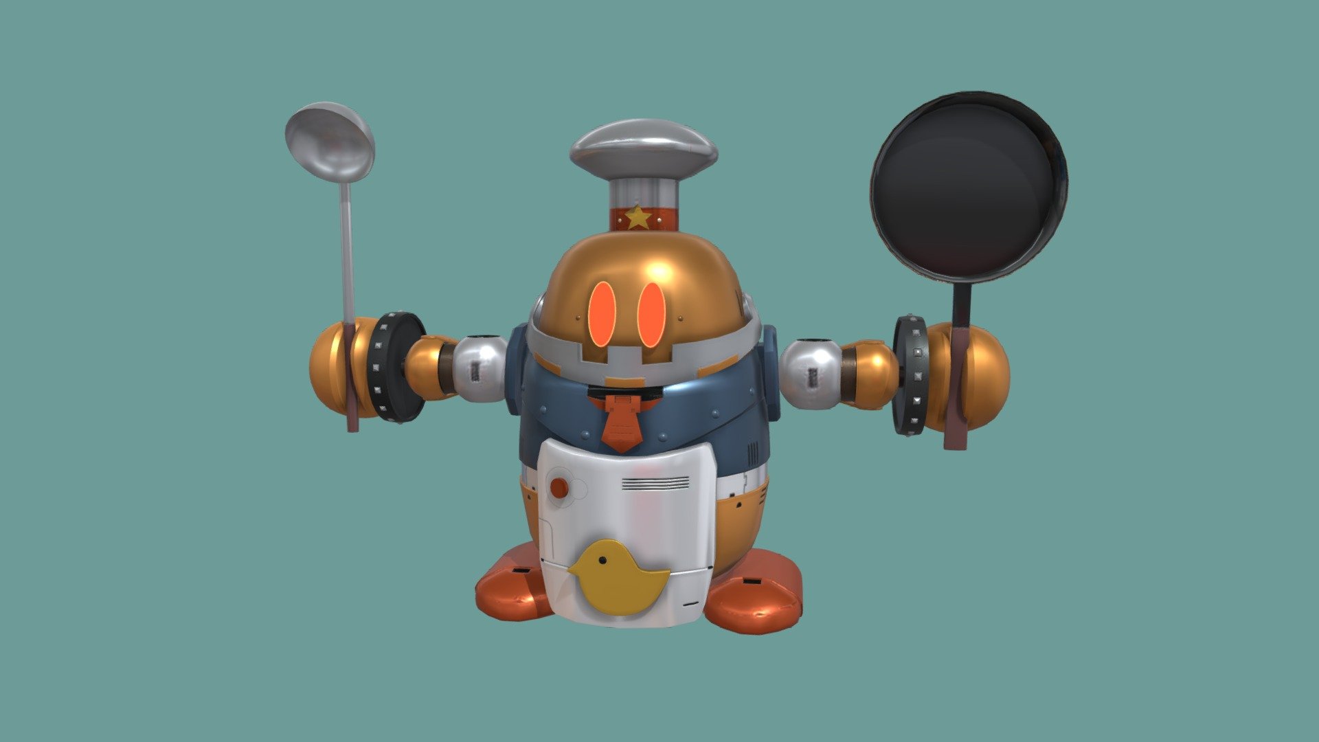 Kitchen Bot - Kirby: Return to Dreamland - 3D model by Derek Hoffmann (@DerekHoffmann) [099b220 ...