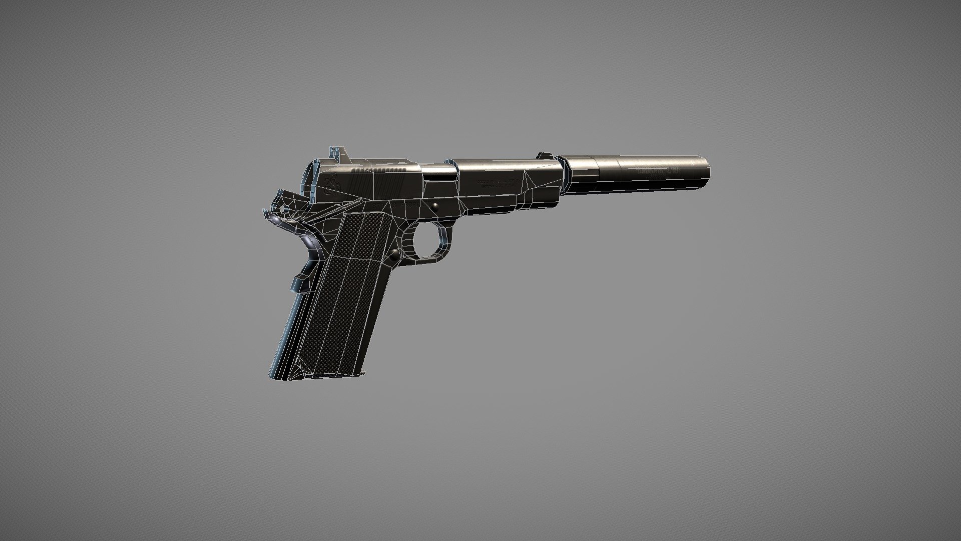 Low poly M1911 - 3D model by Brendan McGuinness (@brendanmcguinness ...