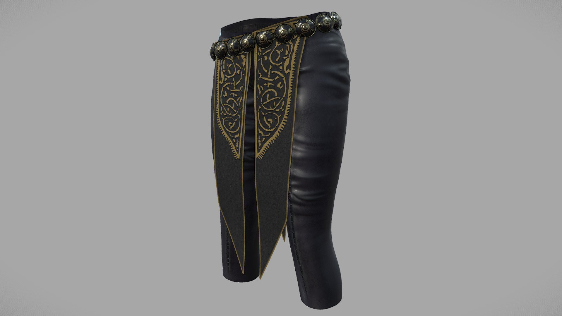 Female Fantasy Leather Pants w Ornate Loincloth - Buy Royalty Free 3D model by 3dia [099f6a0 ...