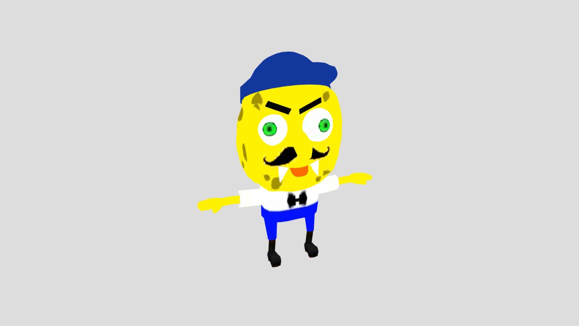 Sponge Neighbor With Hat - Download Free 3D model by ...