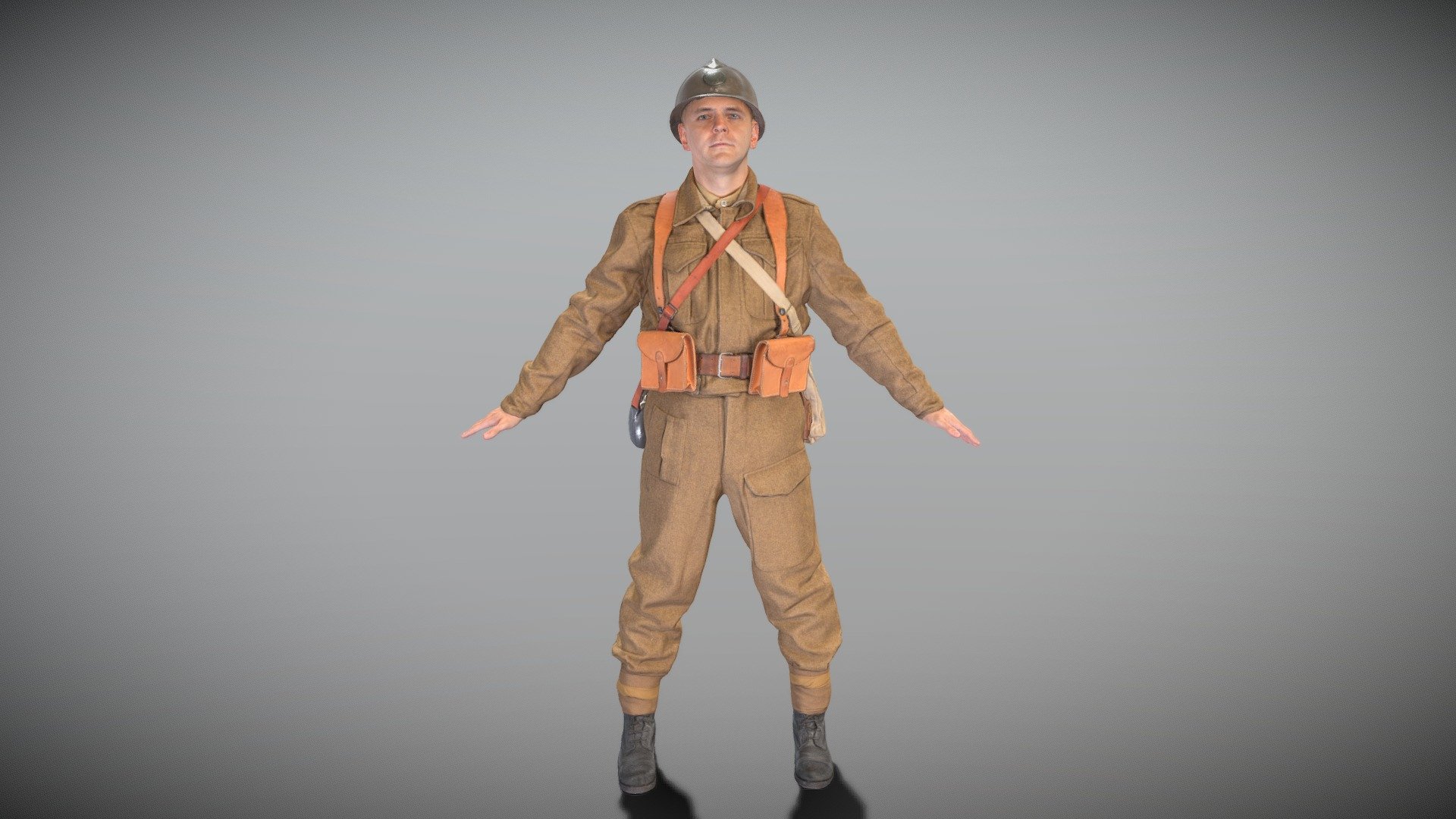 French infantryman ready for animation 360 - Buy Royalty Free 3D model ...