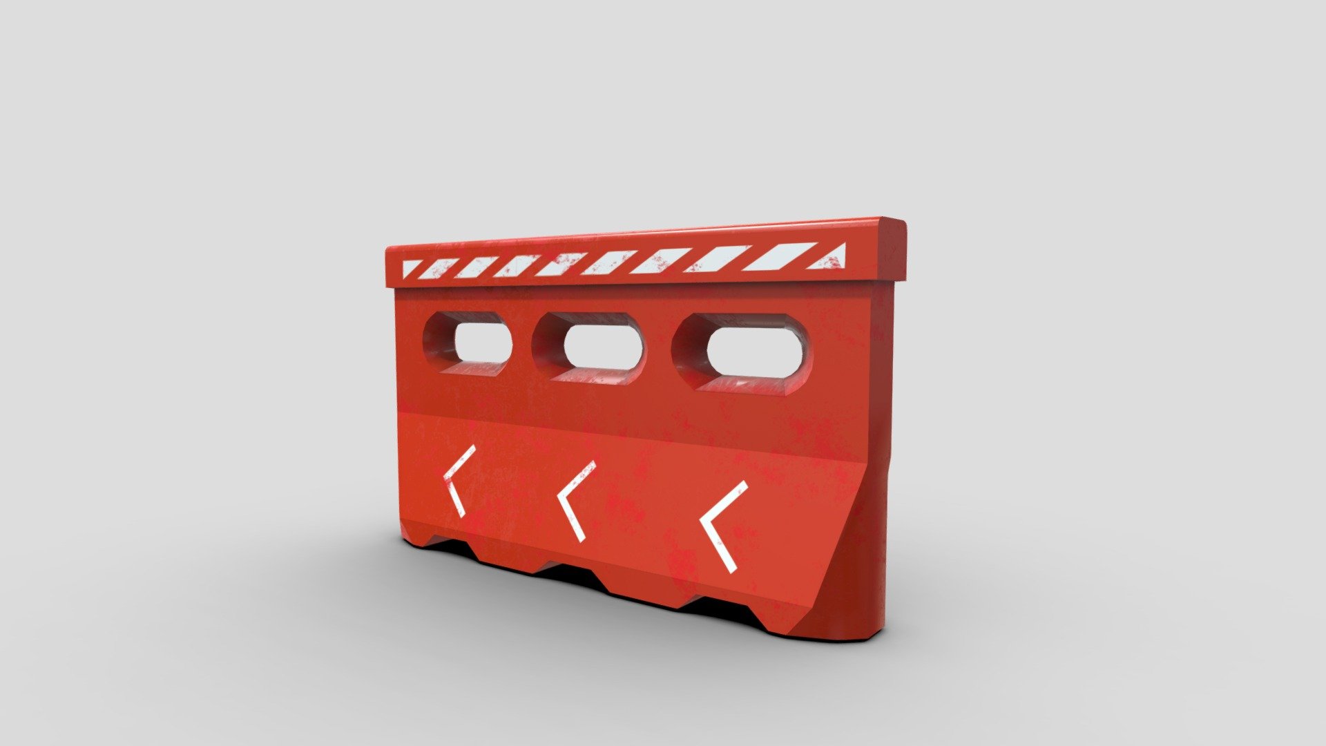 Plastic construction barrier type #2 high-poly - Download Free 3D model ...