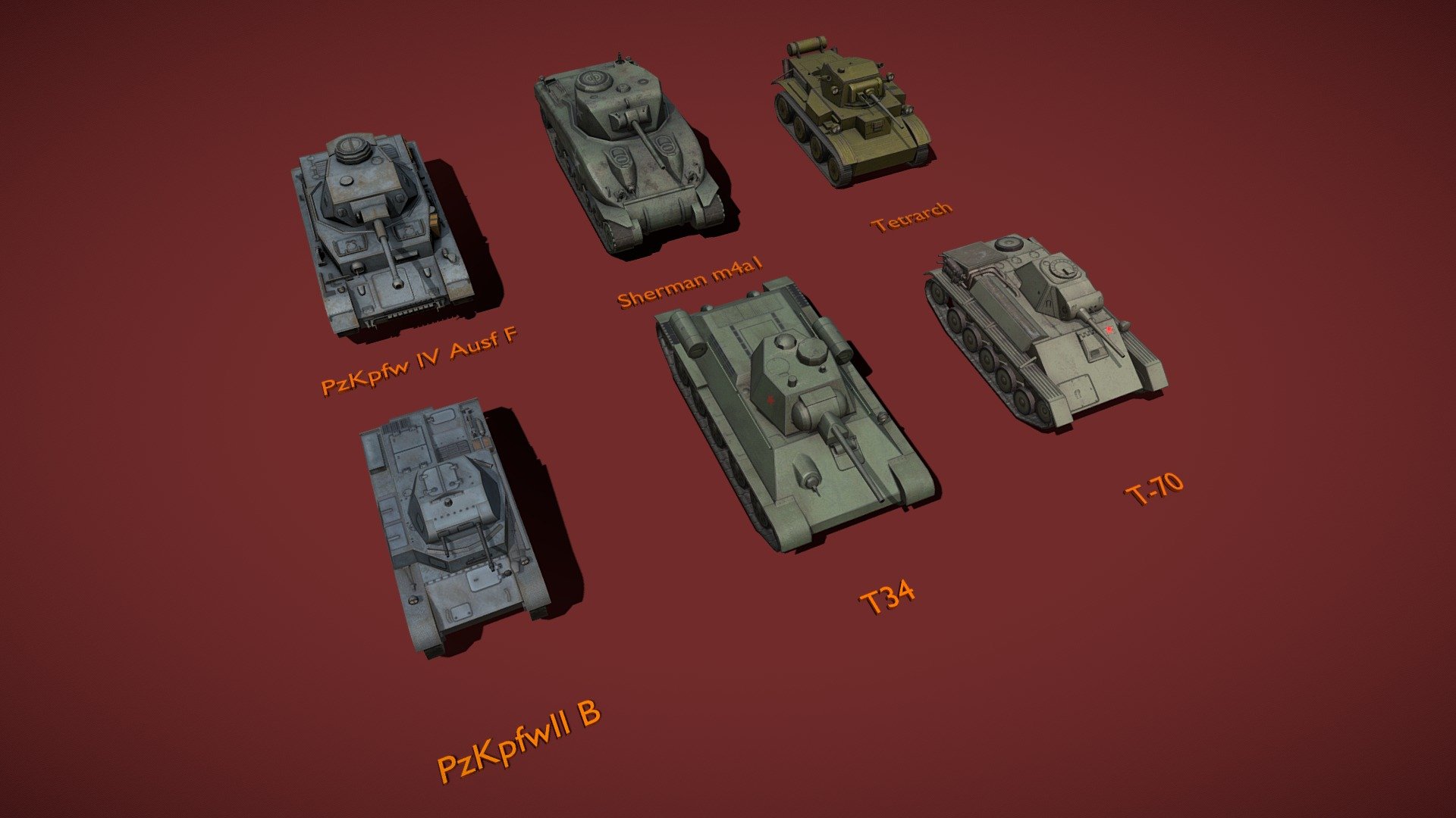 Tanks WW2 - 3D model by Totorang [09bf220] - Sketchfab