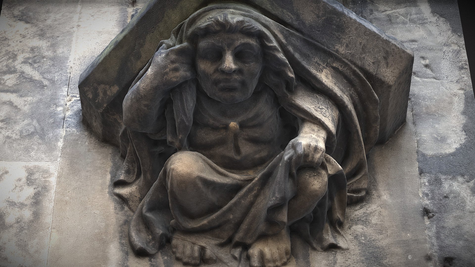 Charles Bridge - Man Statue on Lessertown Tower - 3D model by Tomáš ...