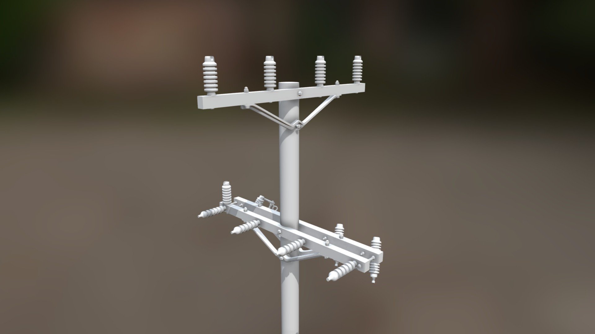 Cross-armed Power Pole - 1/24 Scale - 3D model by Will Chen (@WillChen ...