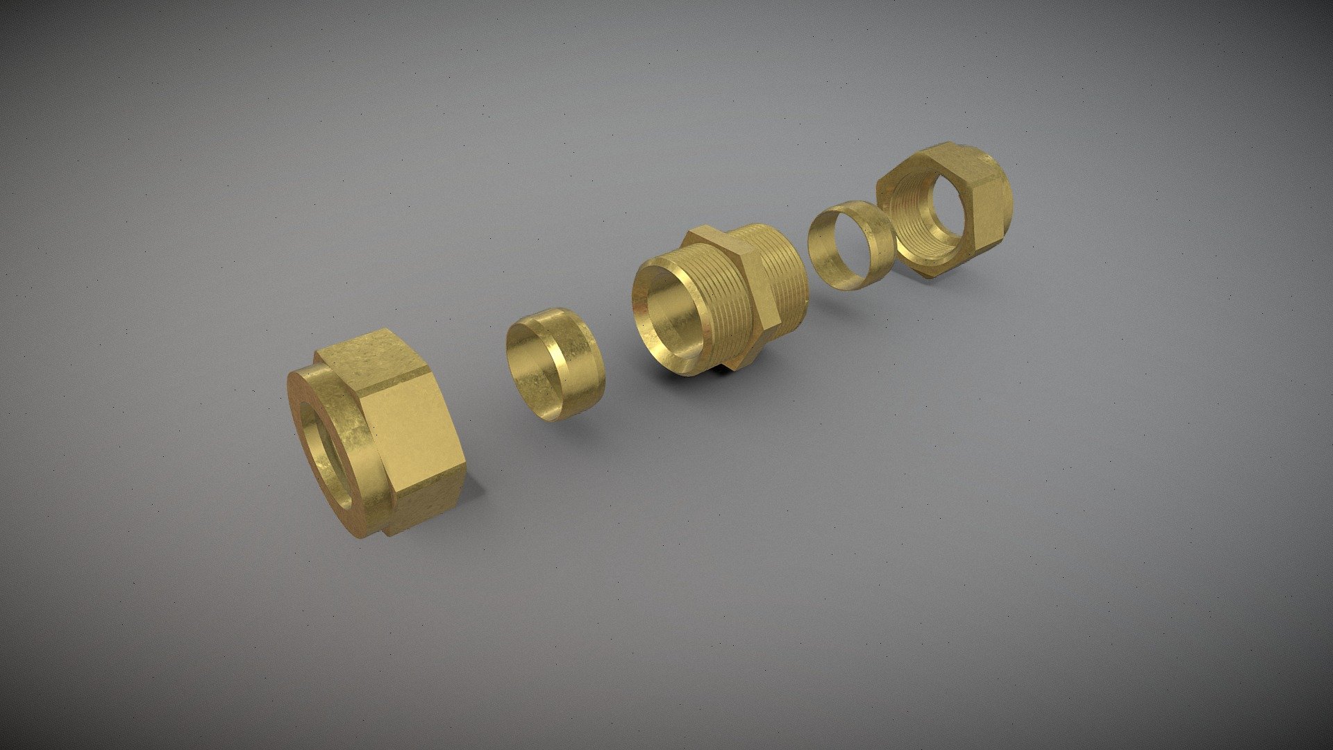 Knelkoppeling Recht messing 15x15 mm - Download Free 3D model by Stichting Consortium ...