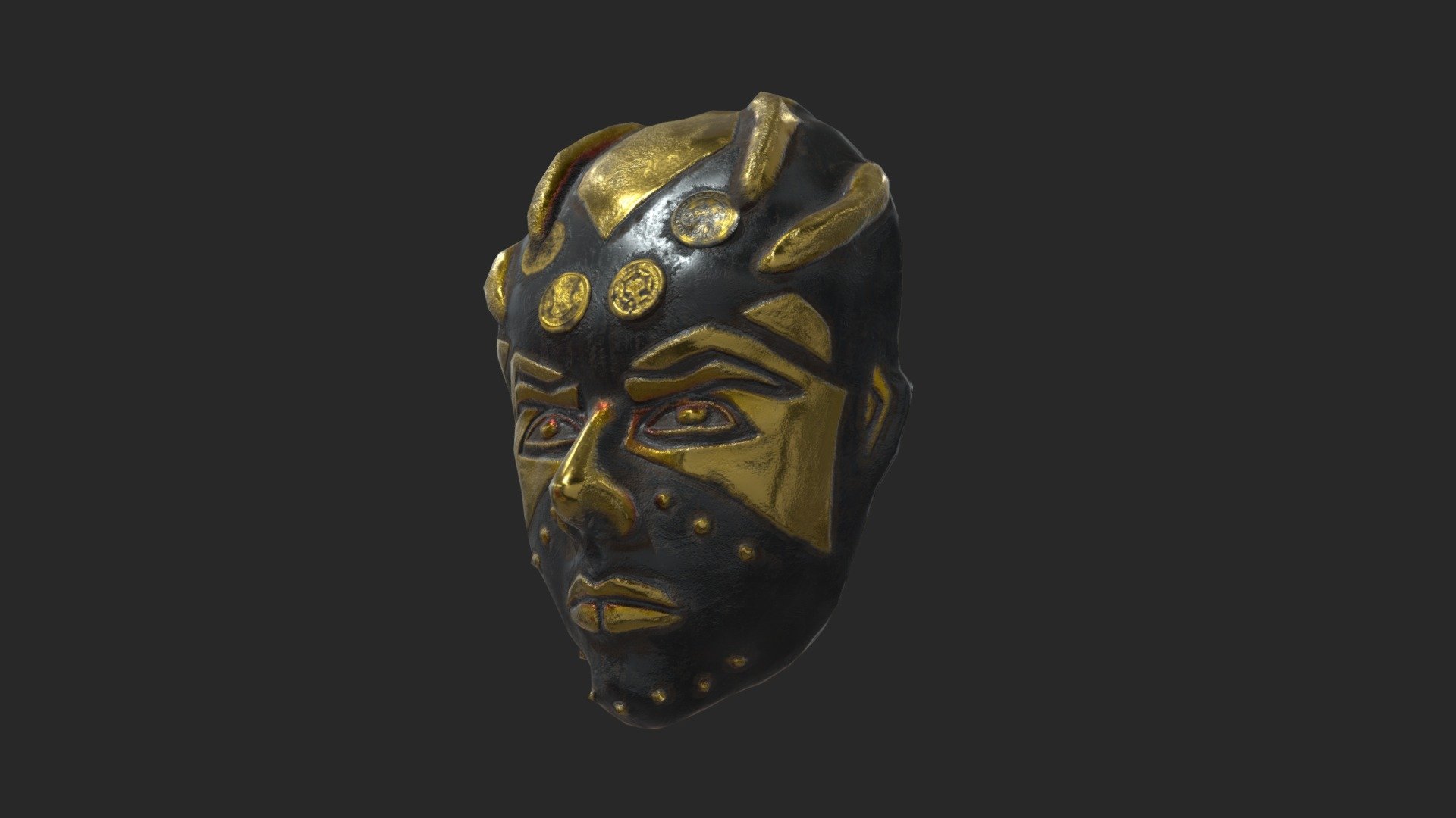 African coin mask - 3D model by datki [09d024e] - Sketchfab