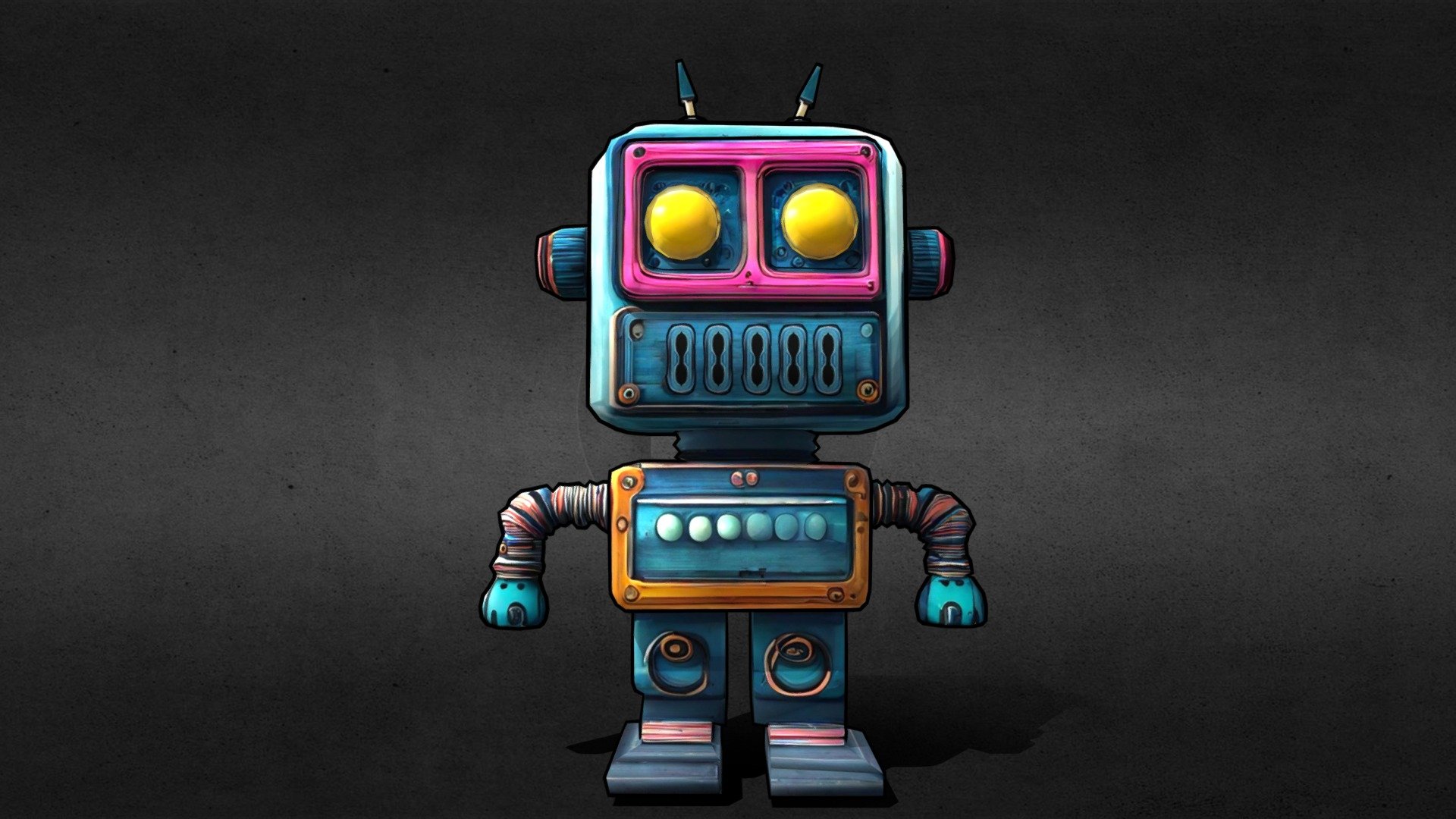 Cute cartoon robot (low-poly, game-ready) - Buy Royalty Free 3D model ...