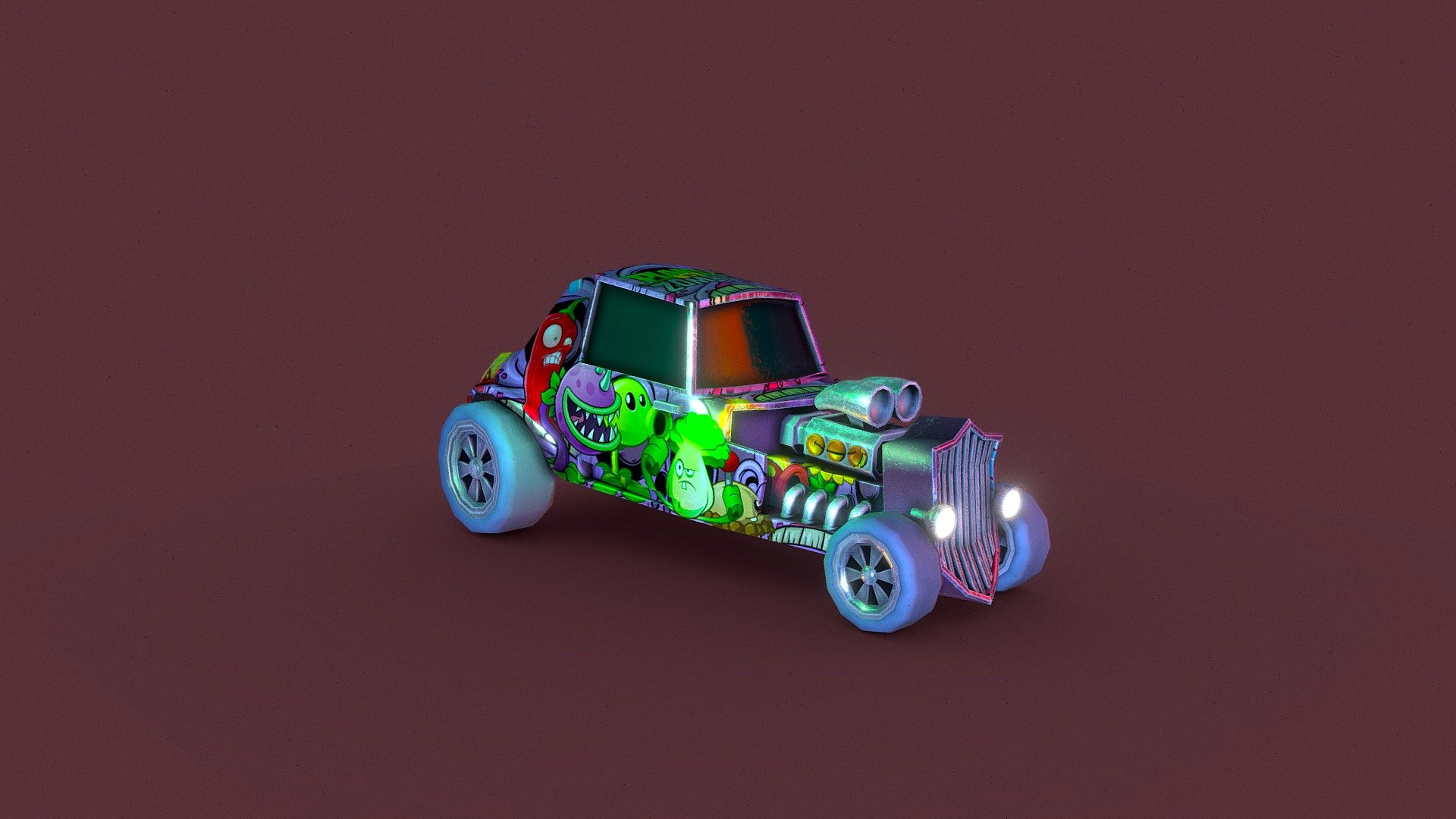 Low Poly Hot Rod - 3D model by kjevs [09d5335] - Sketchfab