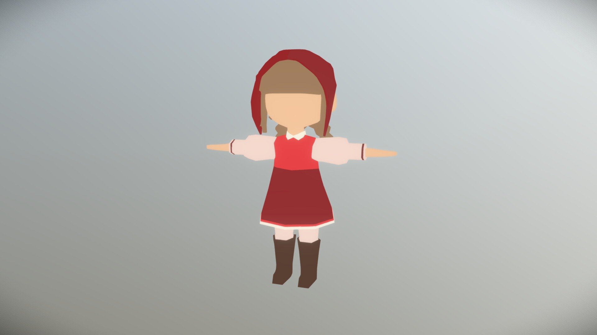 low poly girl - 3D model by ribbon_bee [09d9e32] - Sketchfab