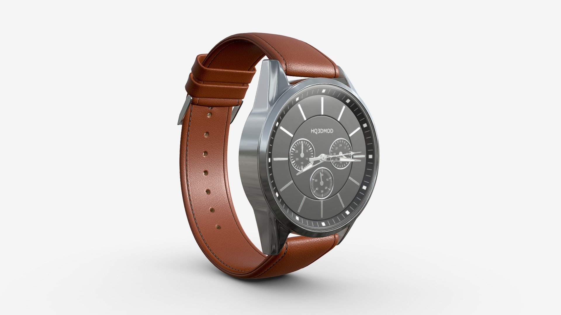 Wristwatch with Leather Strap 03 - Buy Royalty Free 3D model by HQ3DMOD ...