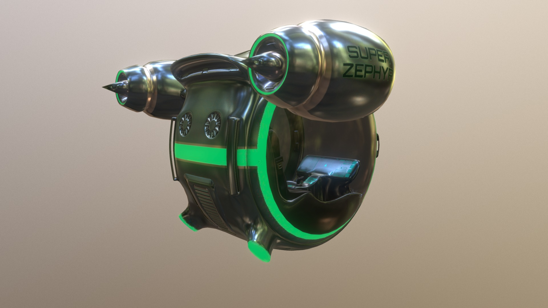 Super Zephyr! The Self-Flying Taxi - 3D model by Adrian Jones ...