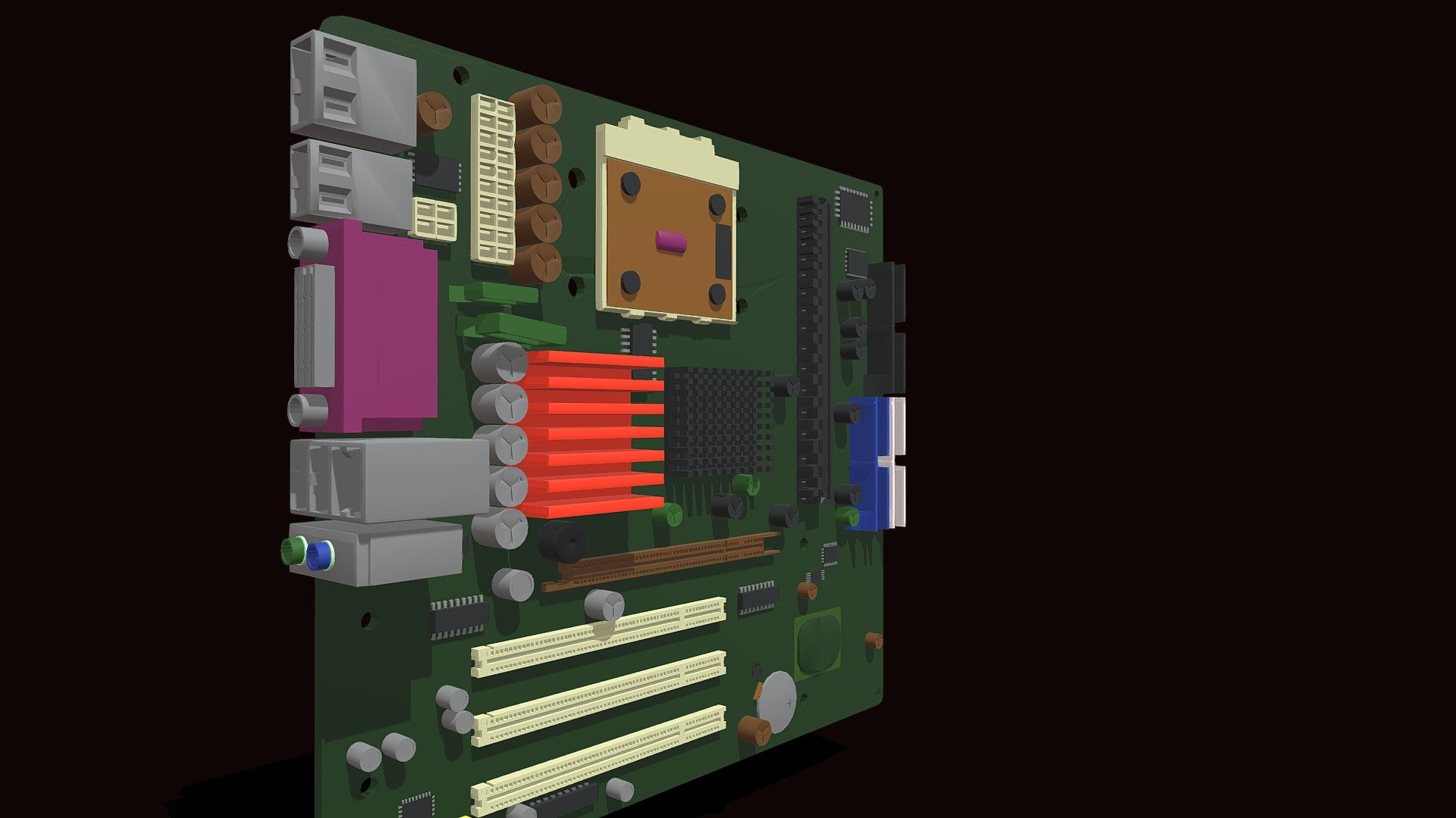 Motherboard - 3D model by tom.grzembke [09eada6] - Sketchfab