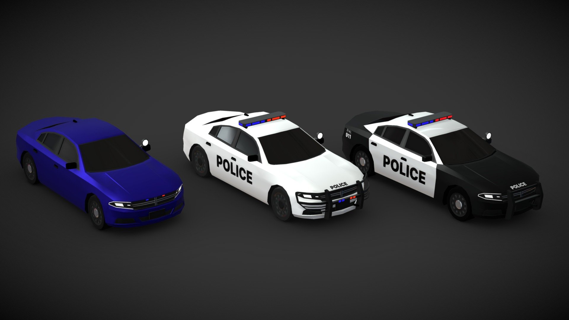 Charger Police 2015 - Low Poly - Buy Royalty Free 3D model by Han66st ...