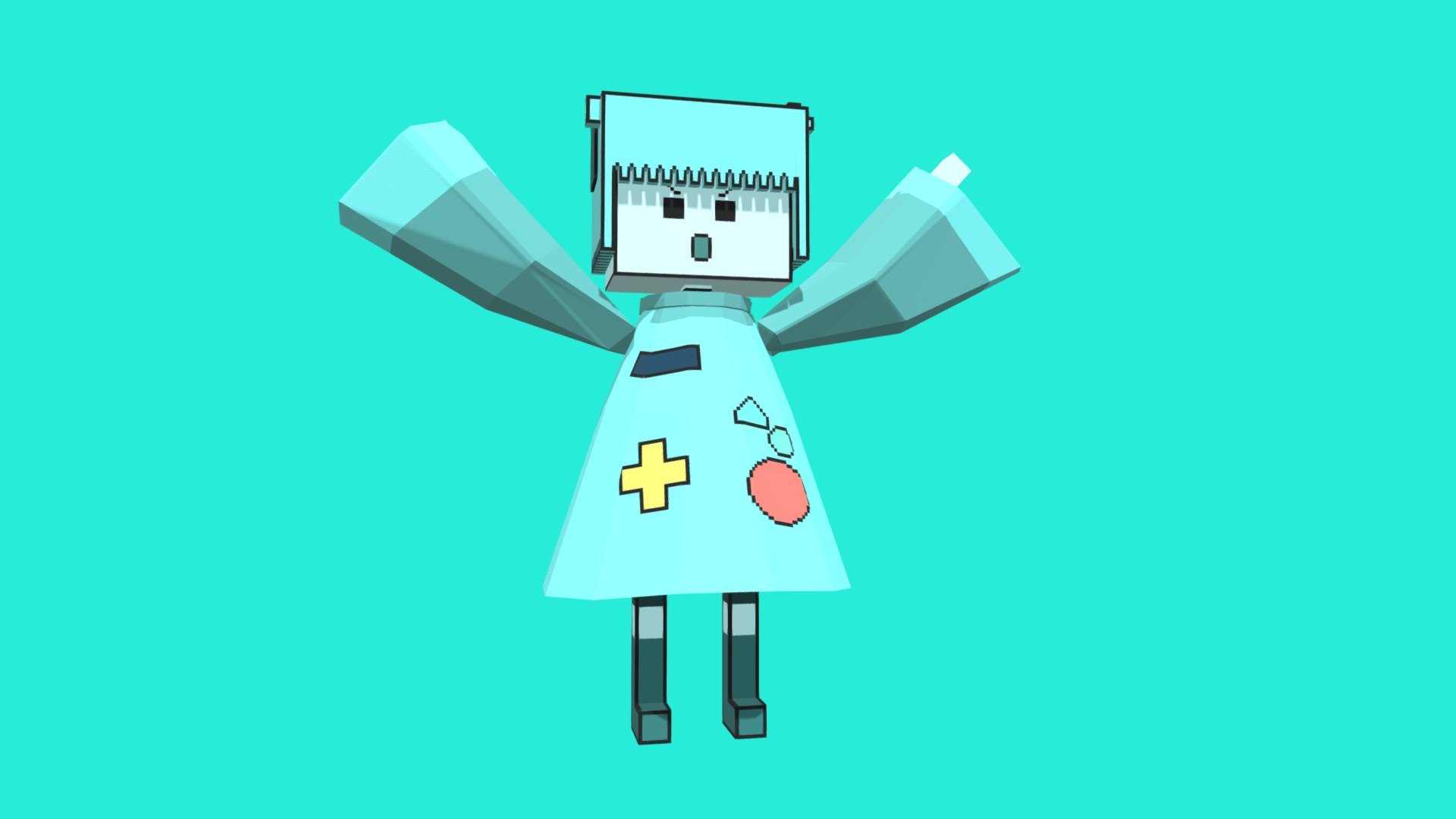 Human BMO posing - 3D model by Nico.Arts (@sgznick) [09f60a5] - Sketchfab