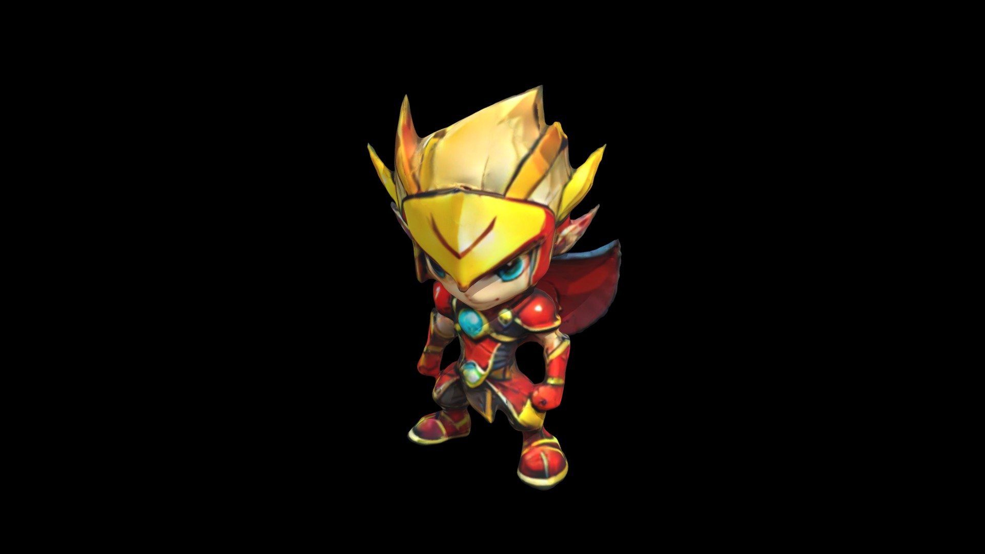 "Video Game Sprite with Red and Yellow Armor" - Download Free 3D model ...