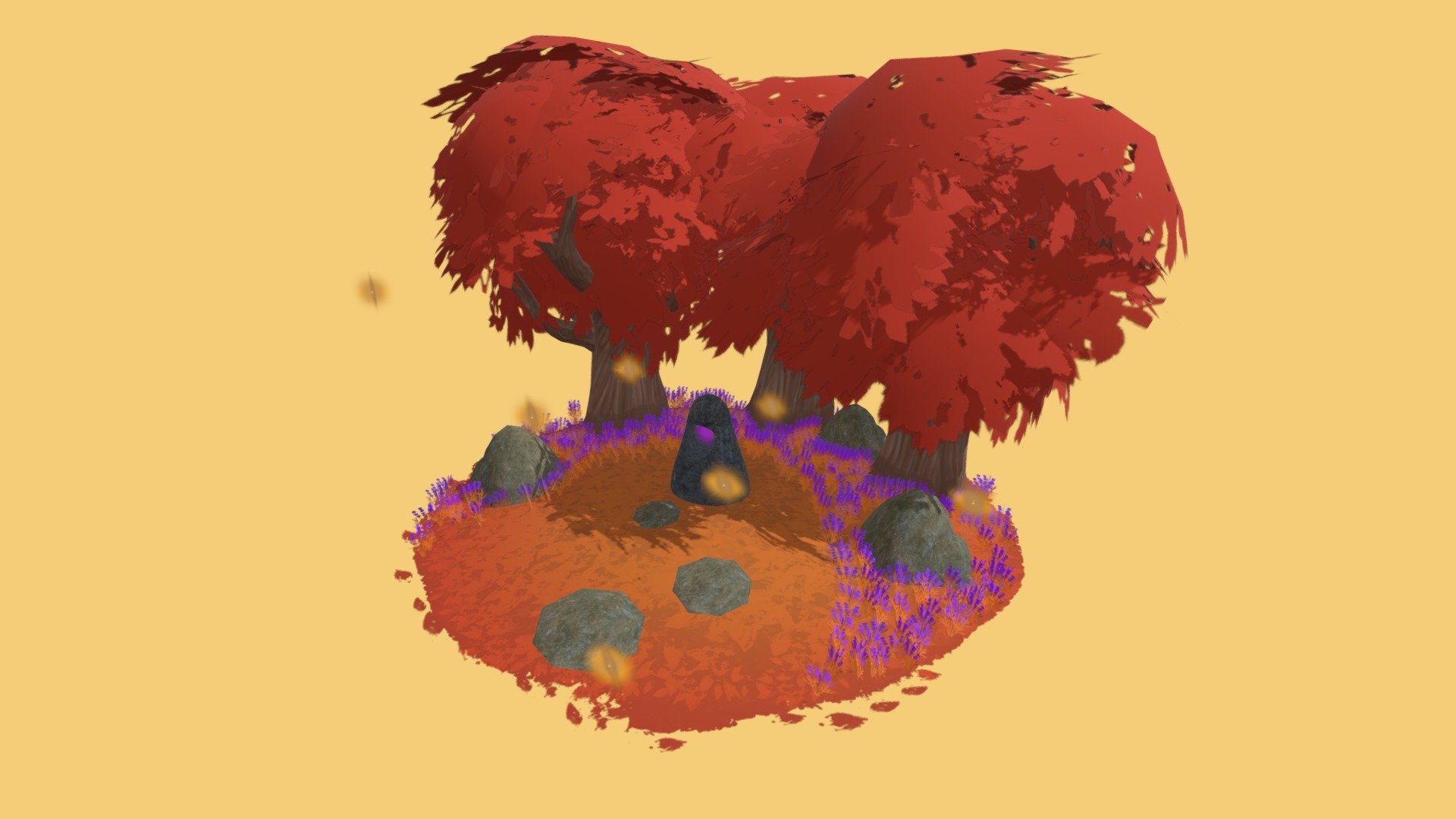 Fall Standing Stone - 3D model by Mj3Dart (@malik_j) [09fc0ca] - Sketchfab