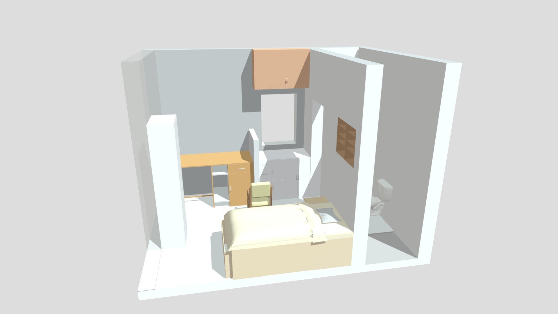 Single person living unit in 30 cubic meter unit - 3D model by ...