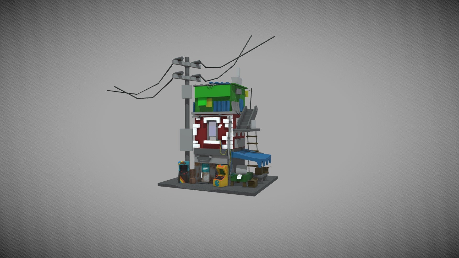 Recriação de Prédio Retro - Download Free 3D model by AnaRufino ...