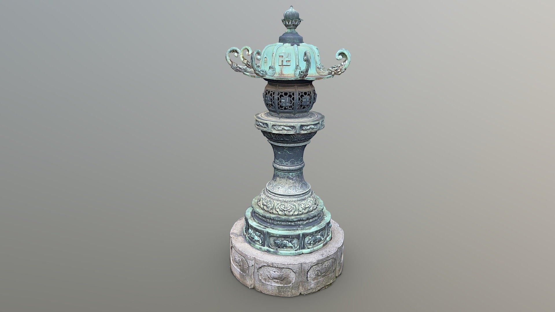 Japanese shrine lamp - 3D model by Aupuma [0a09611] - Sketchfab