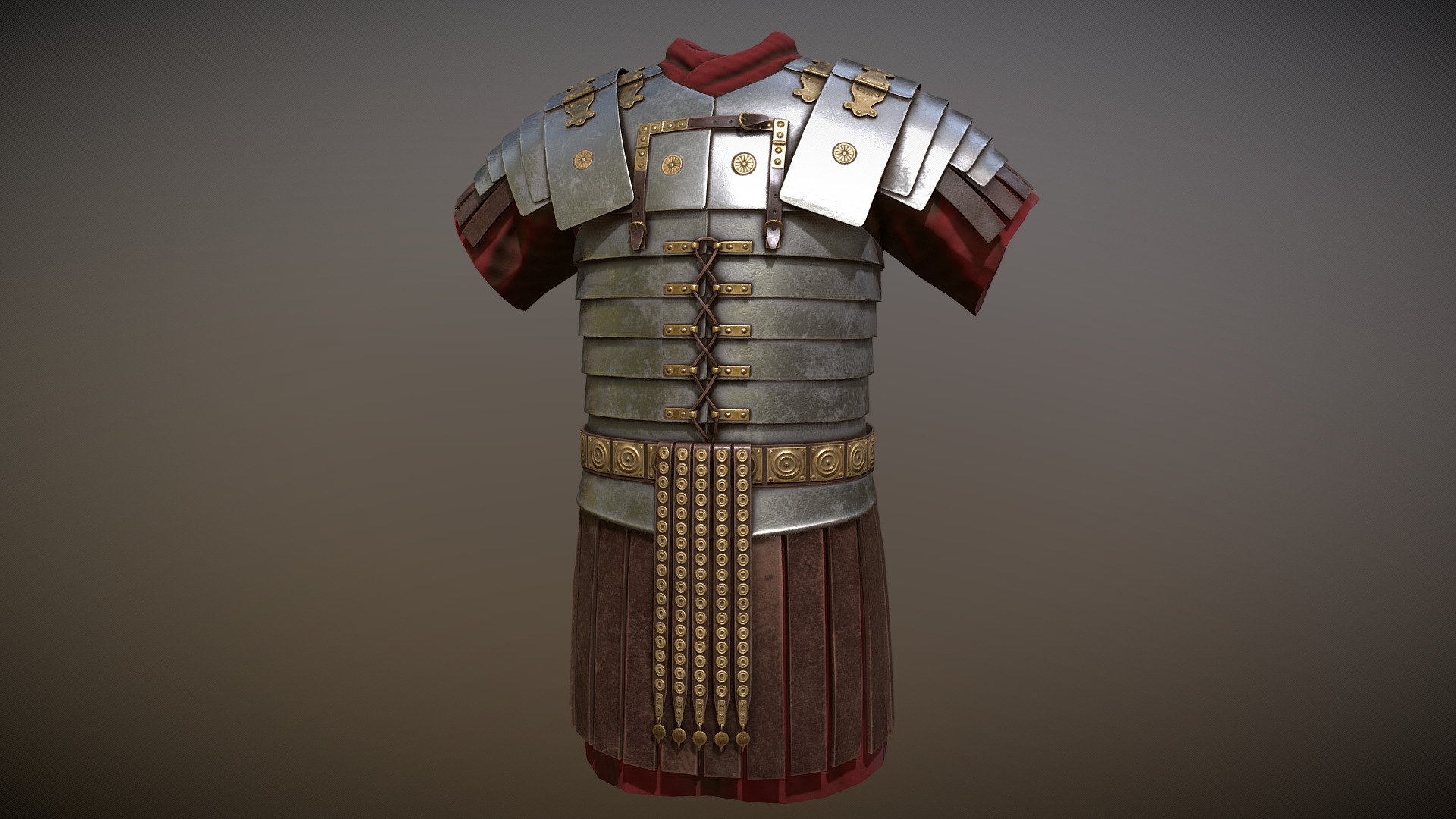 Roman Lorica Segmentata with Leather Subarmalis - 3D model by ...
