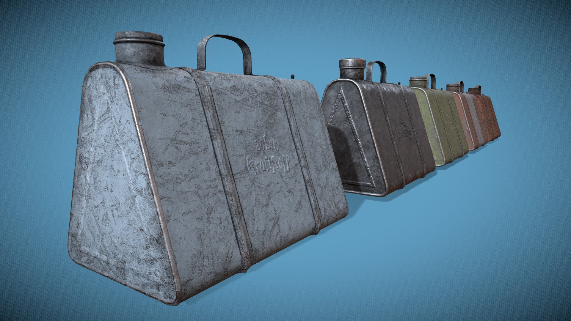 World War 1 Triangular German 20L Oil Can - Buy Royalty Free 3D model ...