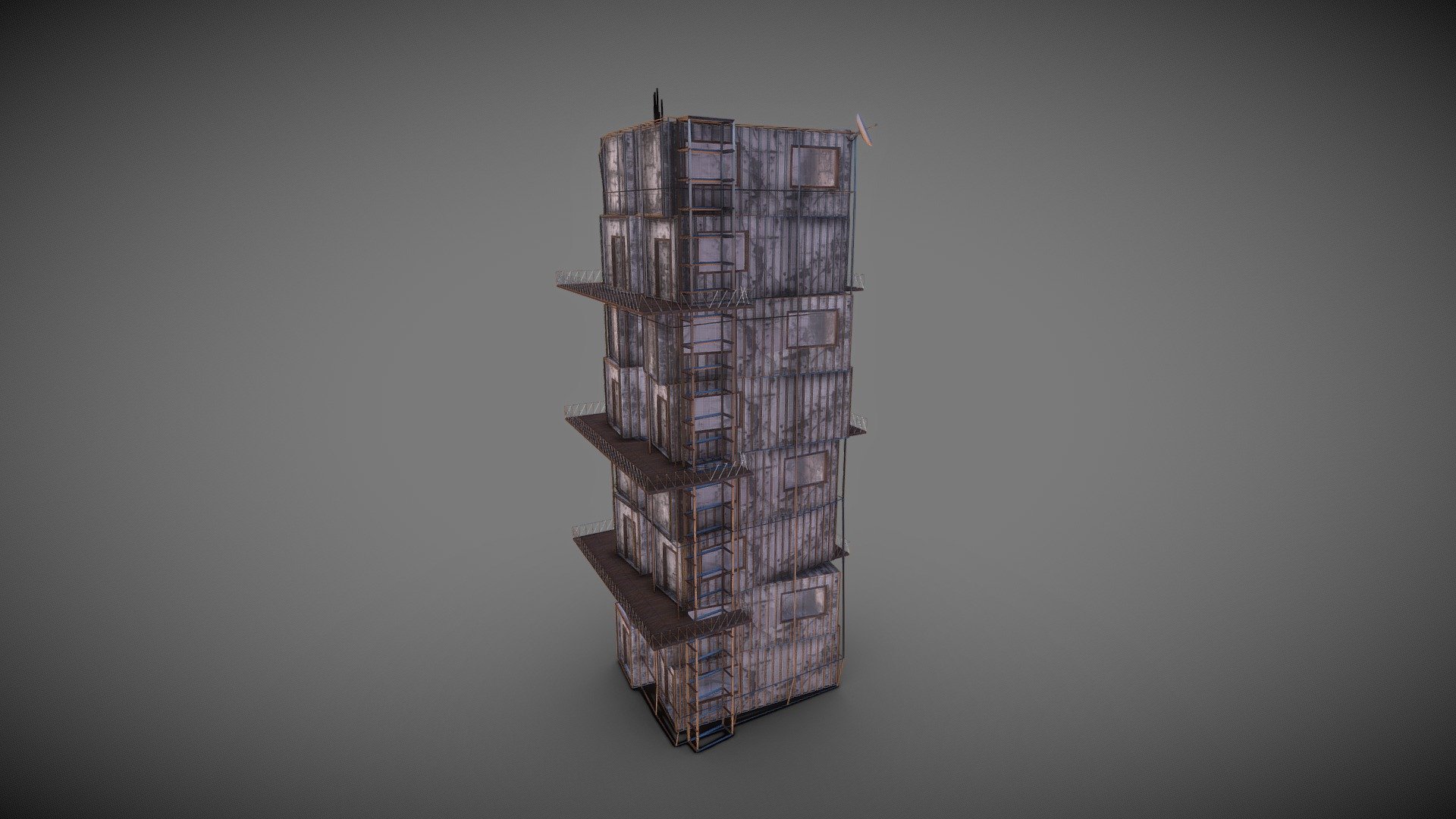 Stacked Container Houses - Download Free 3D model by David06 [0a0efd8 ...