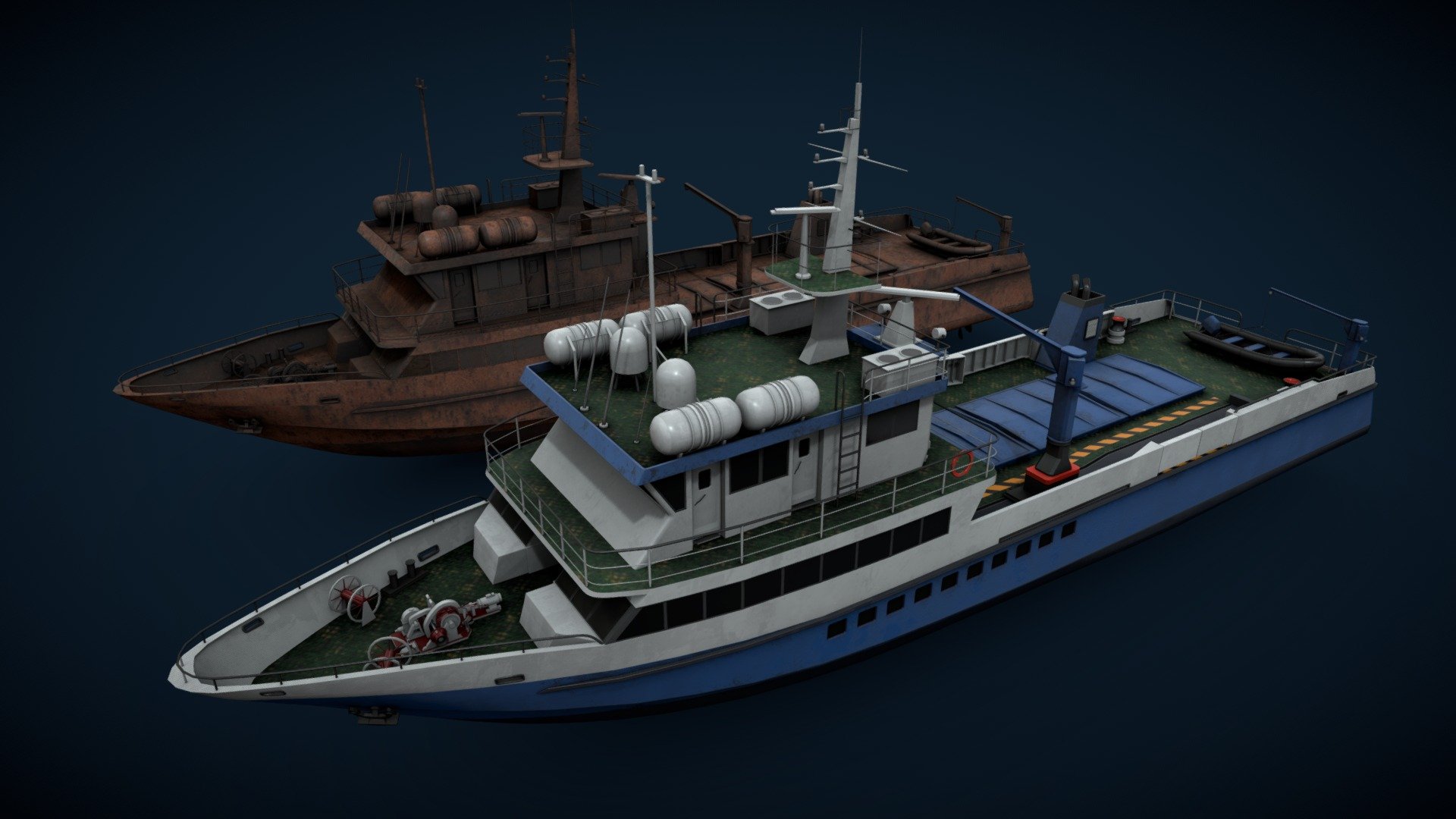 Crew boat - Buy Royalty Free 3D model by maxpsr [0a1b35f] - Sketchfab Store