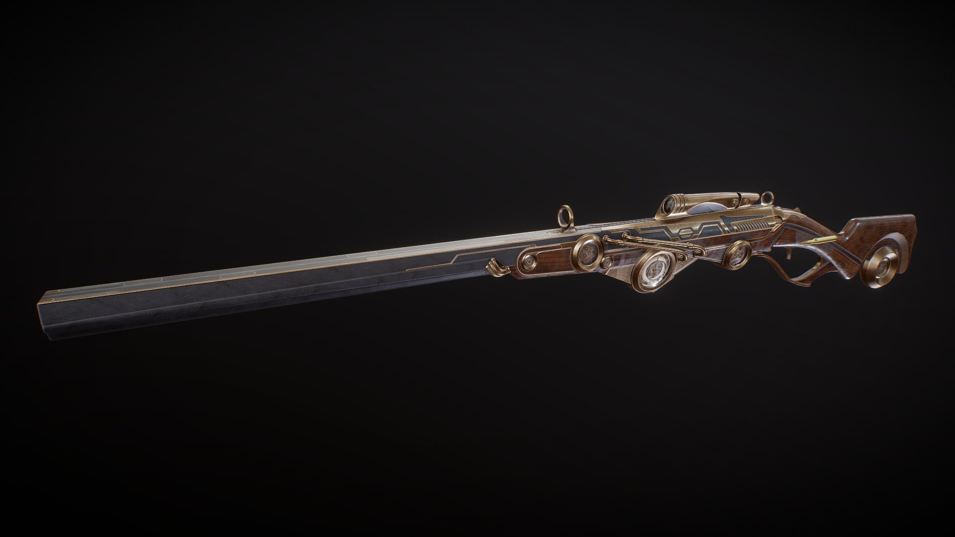 Steampunk Rifle "Chrono Vanguard" - 3D model by KiW (@QlER5) [0a1c34e ...