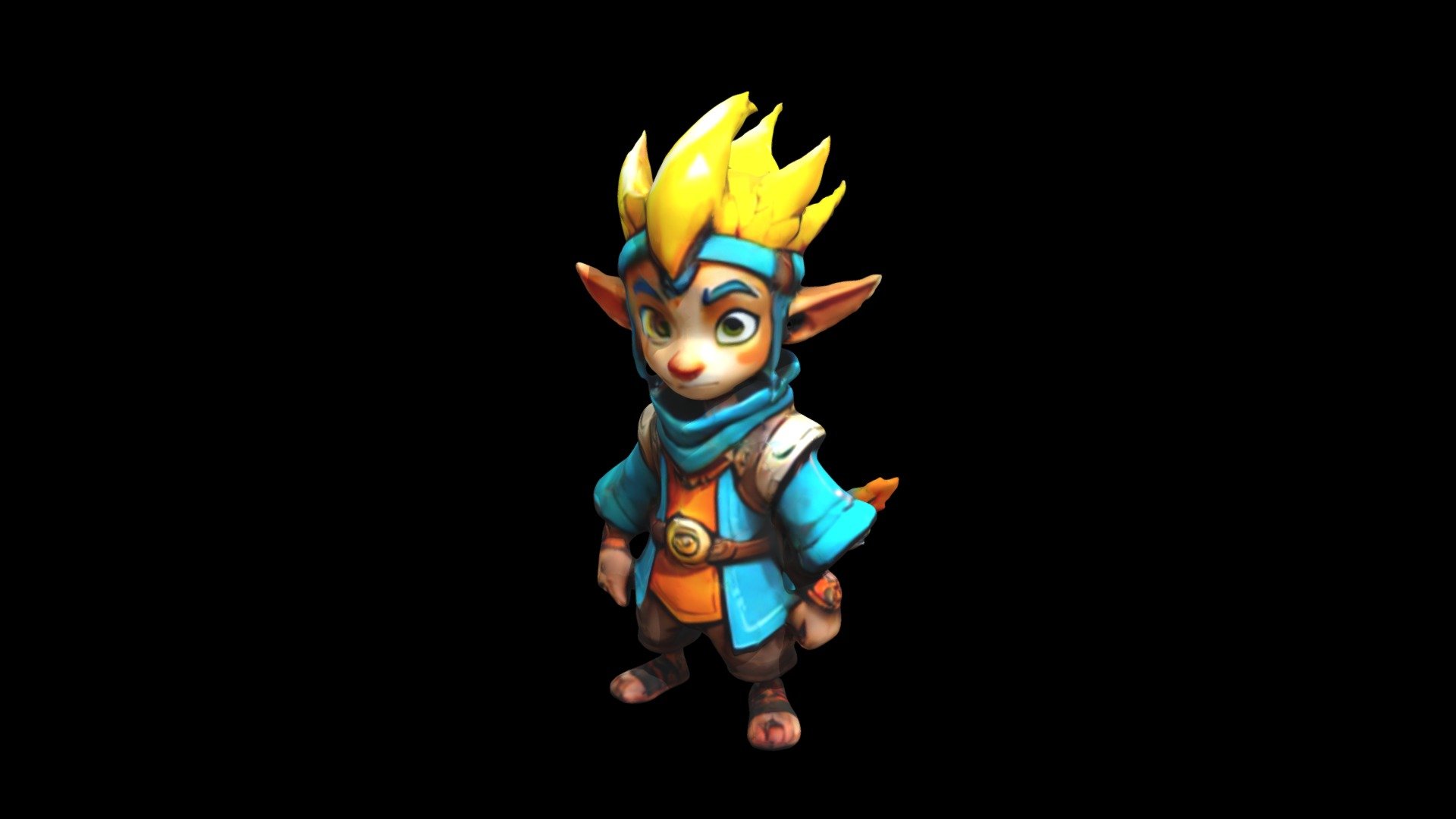Image of a cartoon character with yellow and blu - Download Free 3D ...